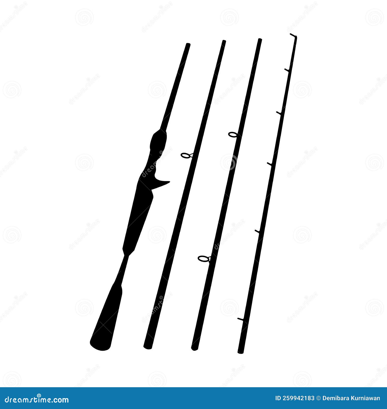 Portable Fishing Pole Silhouette Vector Sport Icon Stock Vector ...