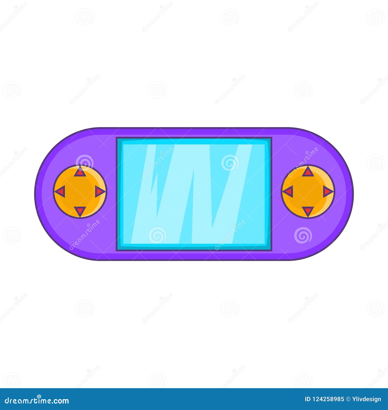 Portable Game Console Icon, Cartoon Style Stock Illustration ...