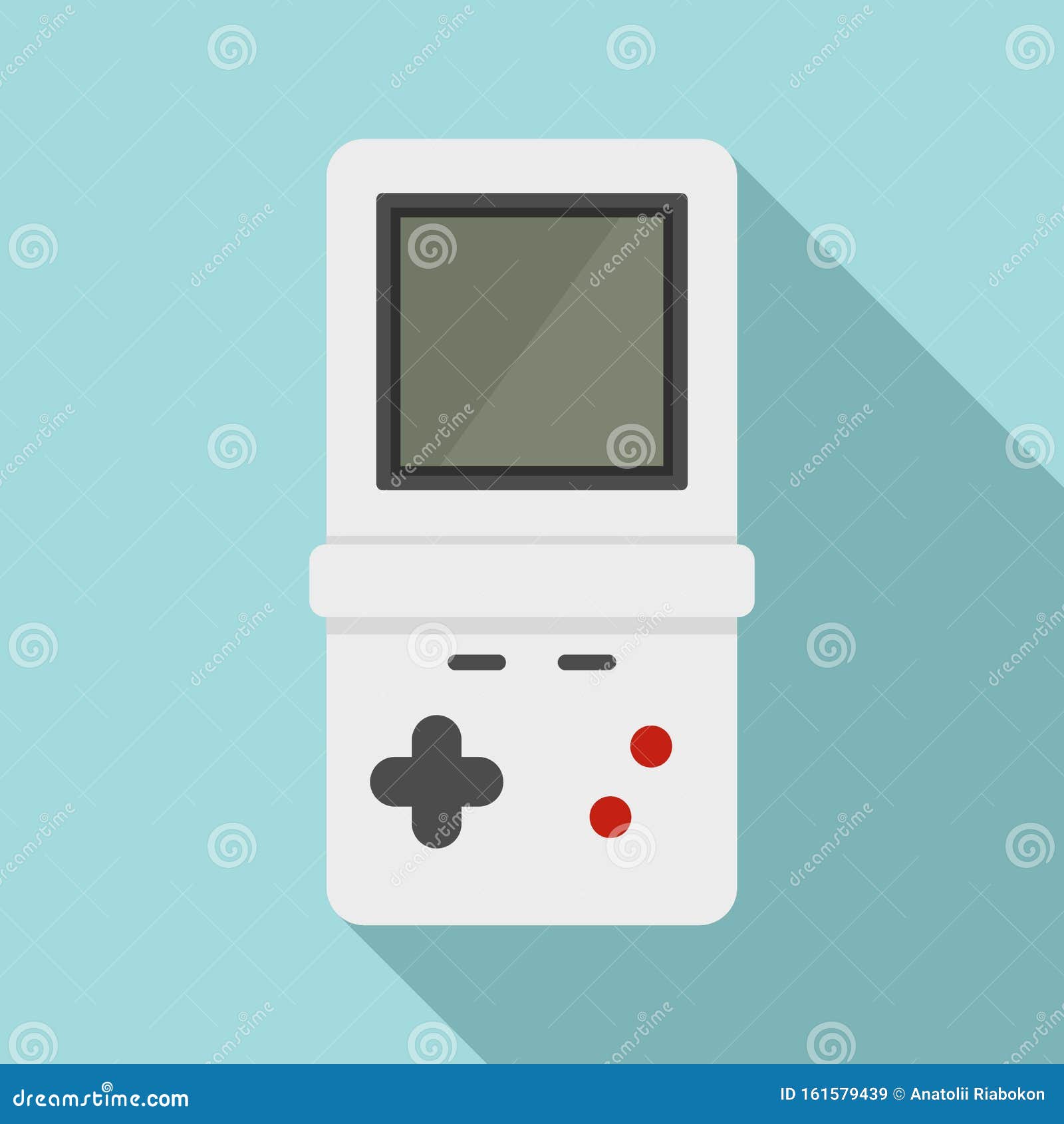 Gameboy On Black Background Vintage Gameplayer Vector Illustration ...