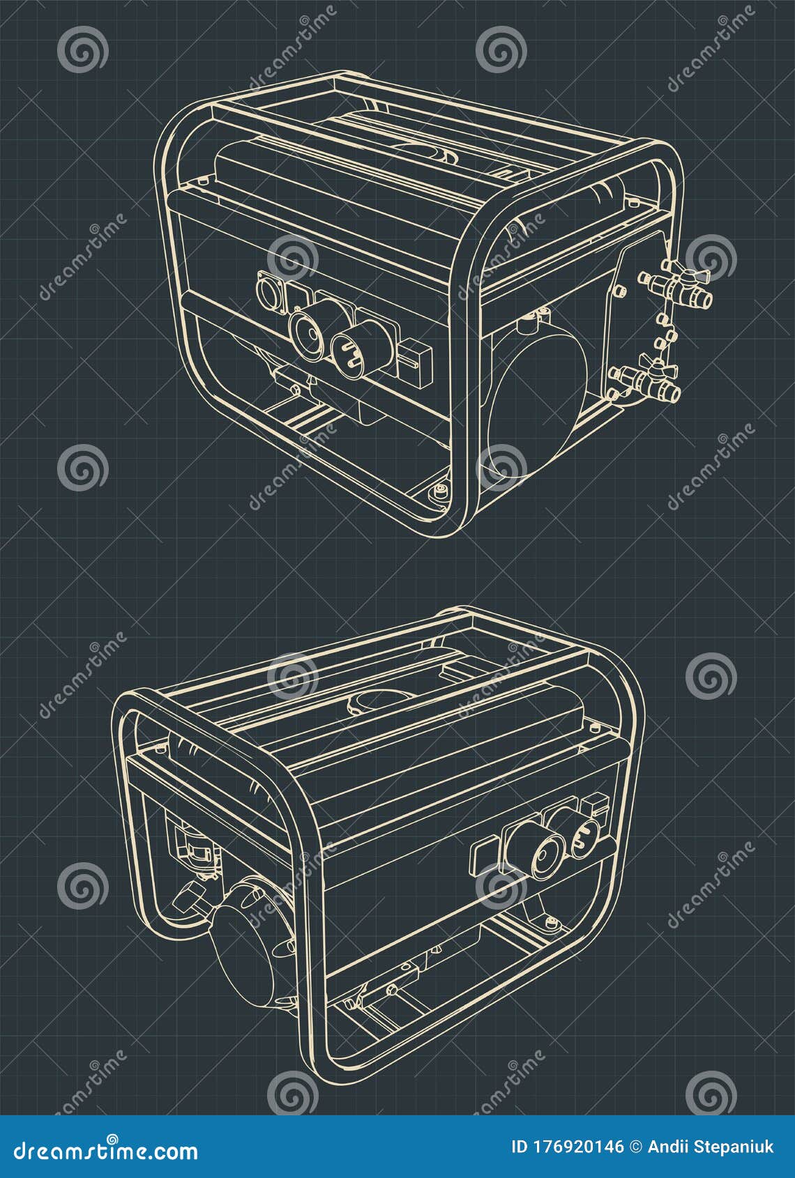 Portable Generator Isolated On A White Background Royalty-Free Cartoon ...