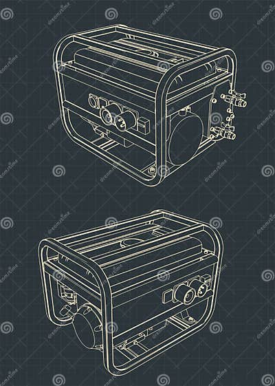 Portable Generator Drawings Stock Vector - Illustration of supply ...
