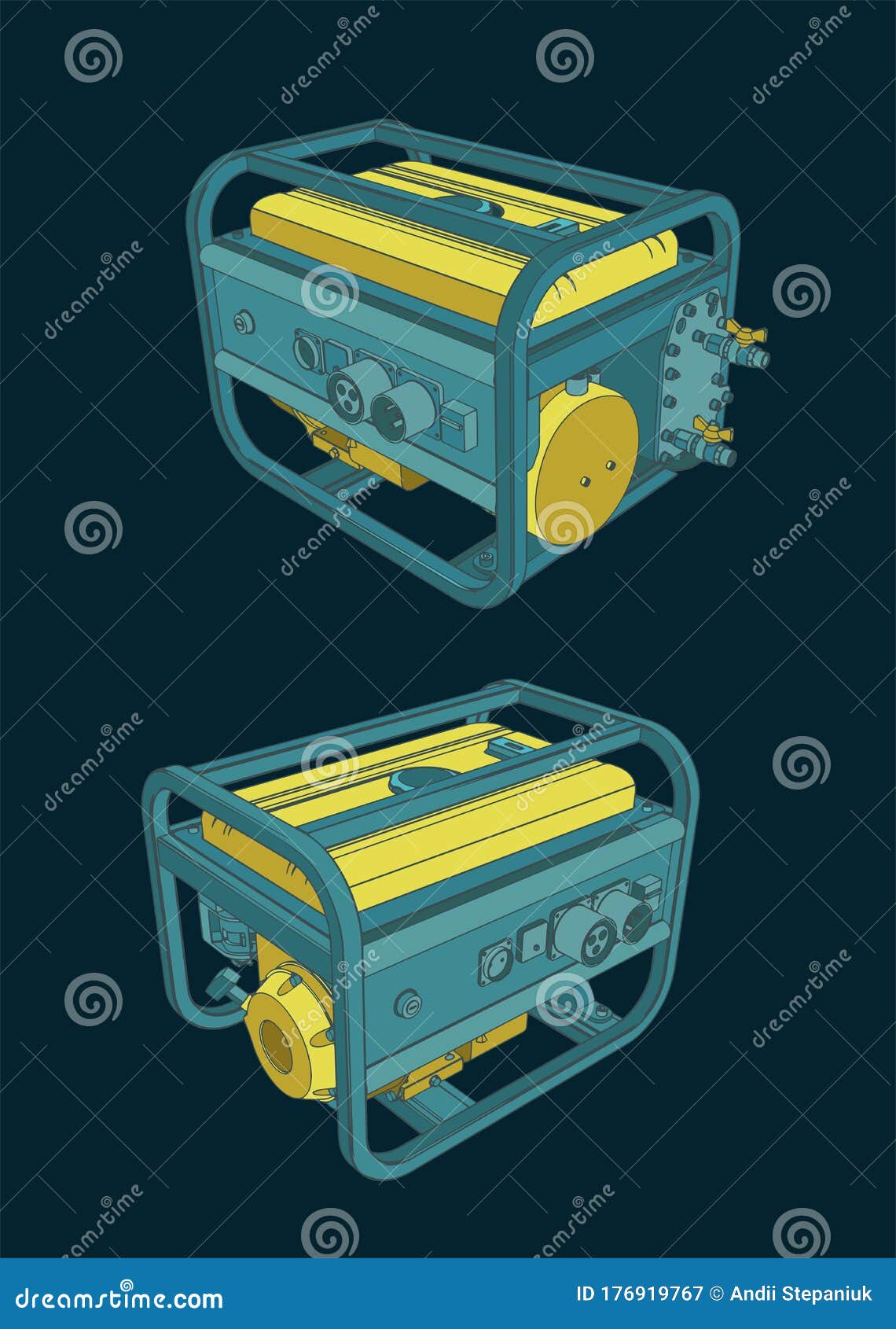Portable Generator Illustrations Stock Vector - Illustration of station ...
