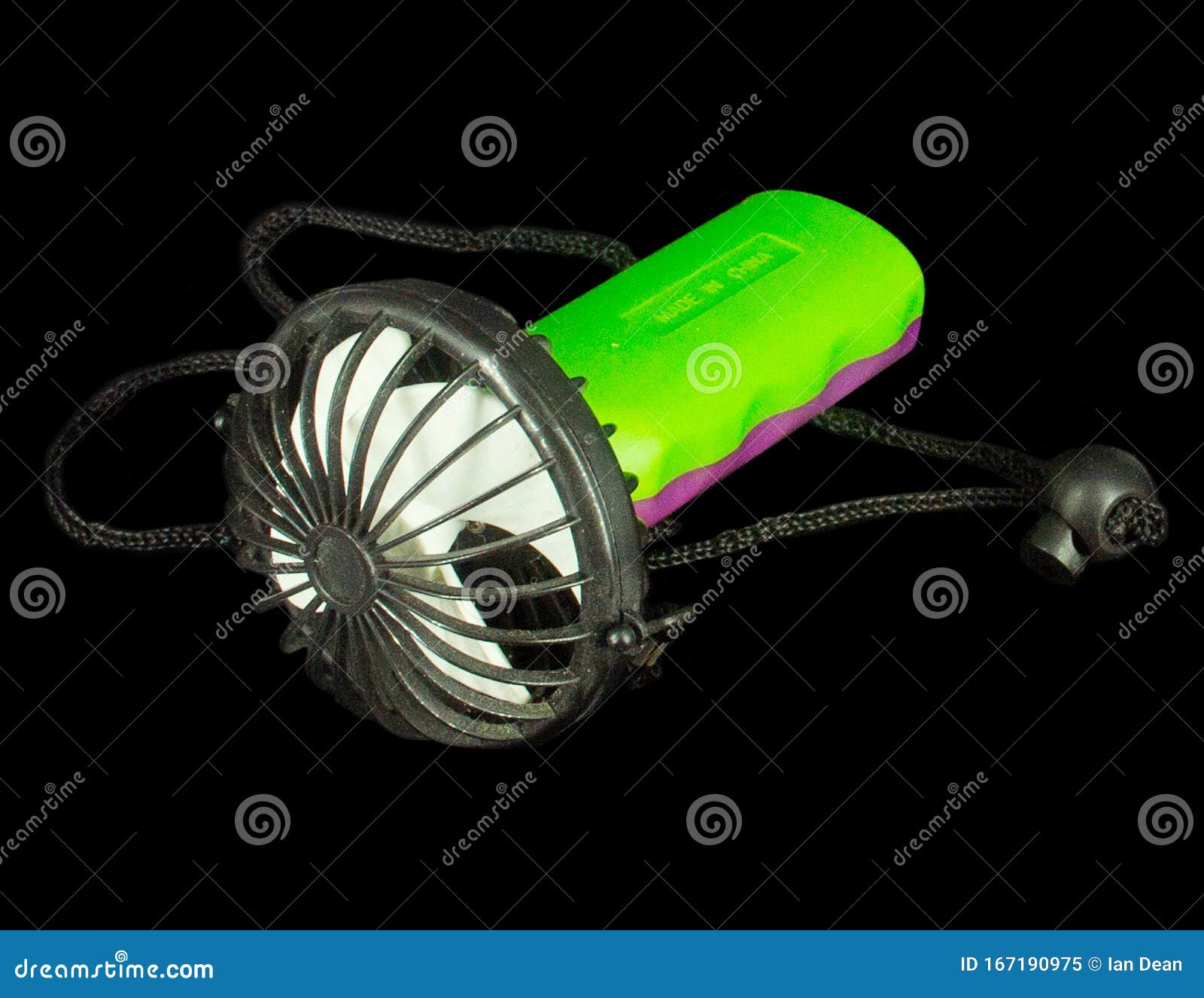 Portable Green and Purple Fan Stock Image - Image of purple, battery ...