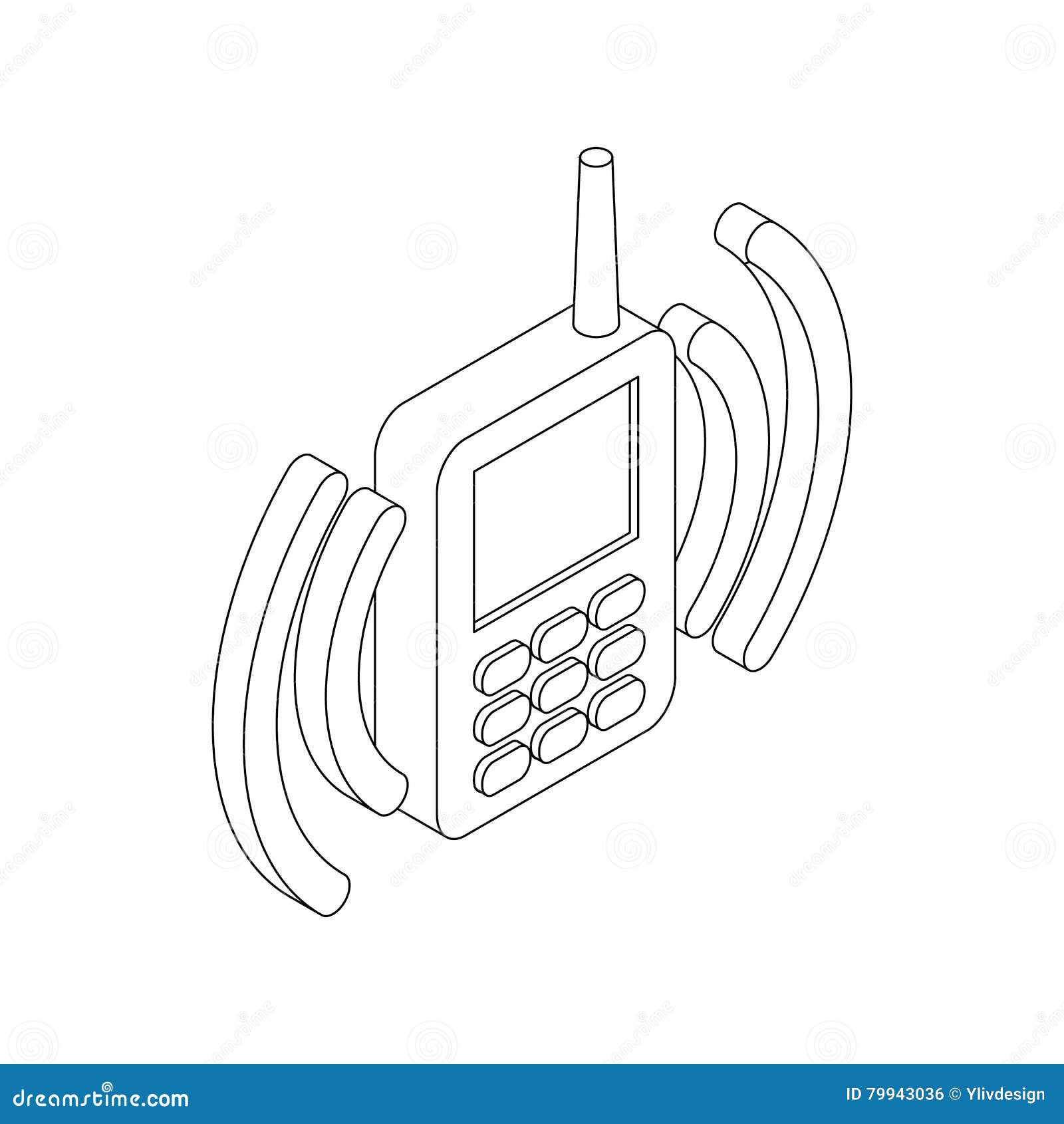 Portable Handheld Radio Icon, Isometric 3d Style Stock Vector ...