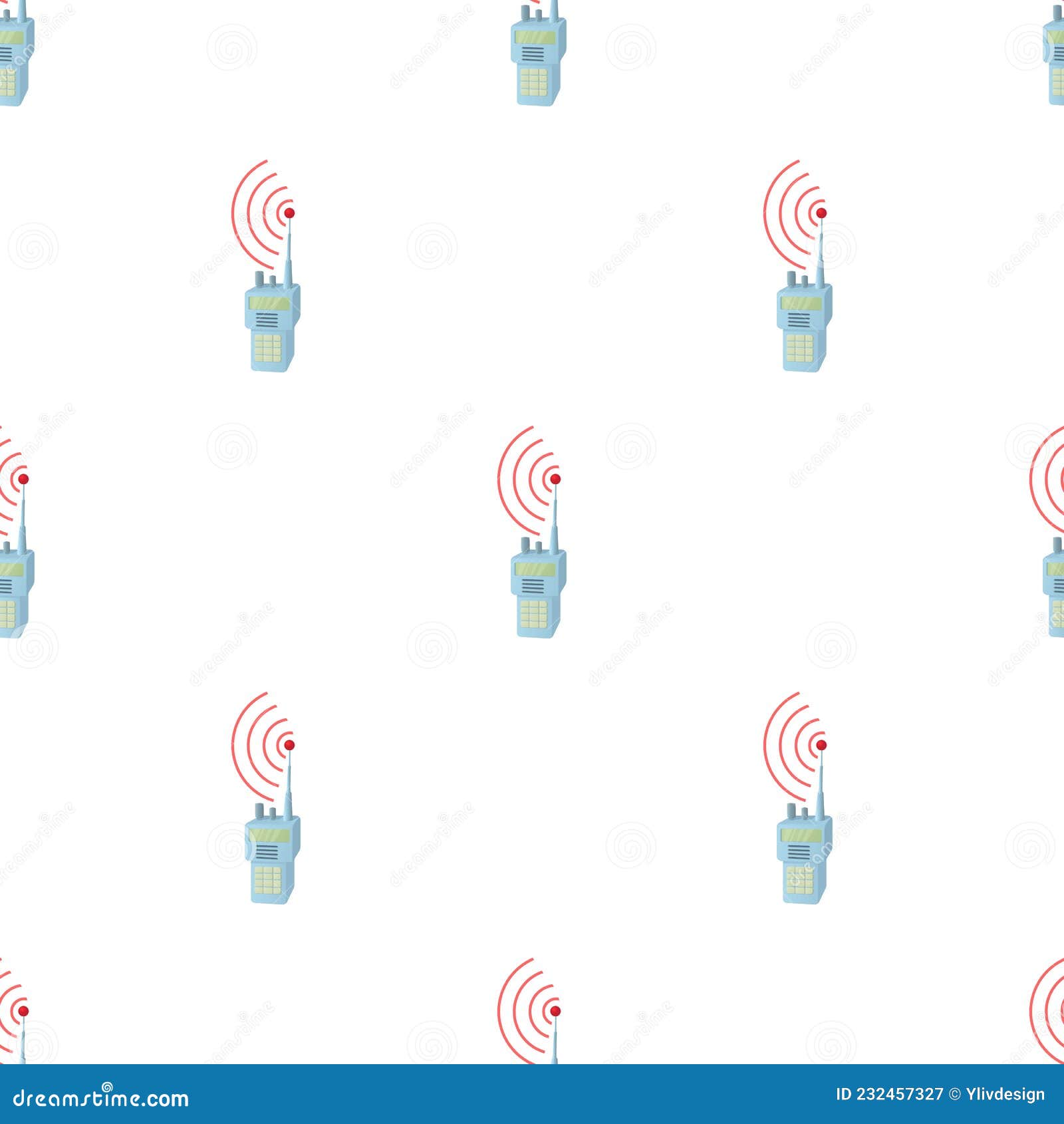 Portable Handheld Radio Pattern Seamless Vector Stock Vector ...