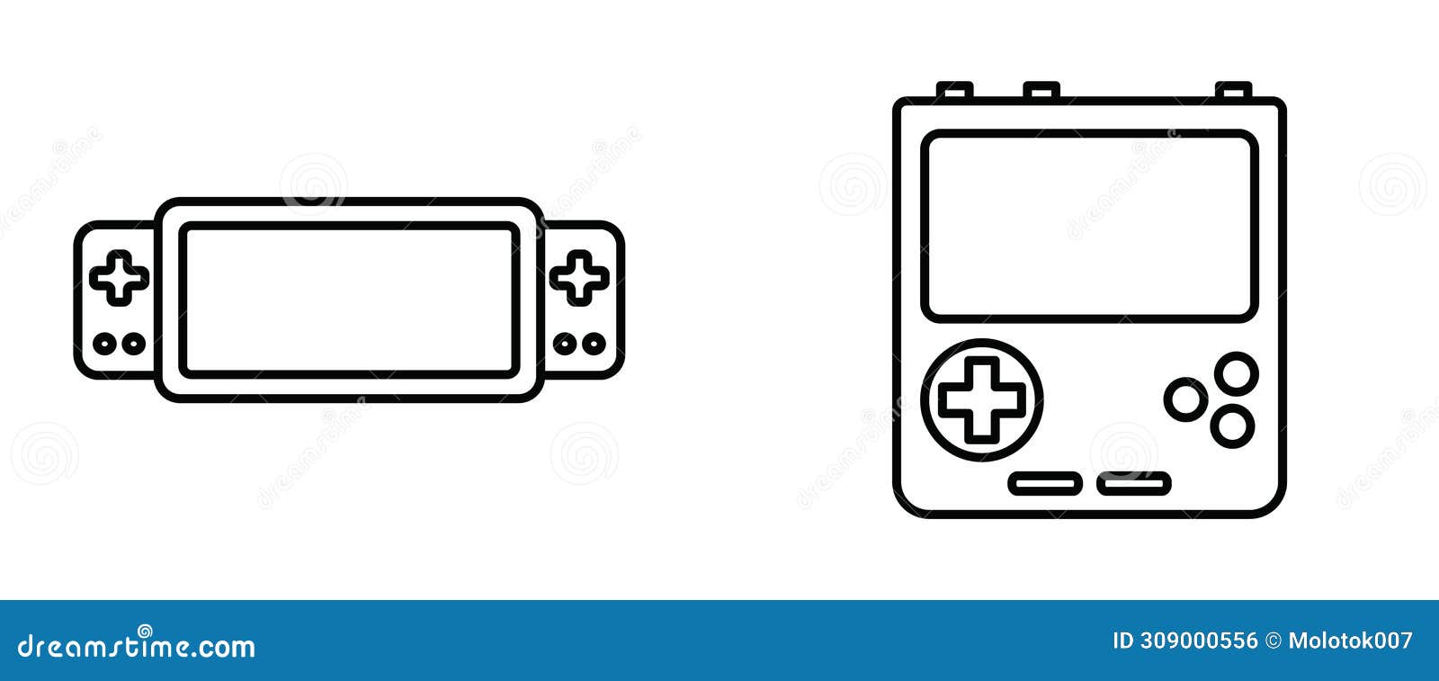 Portable Handheld Retro Gaming Console. Outline Icon. Object Isolated ...