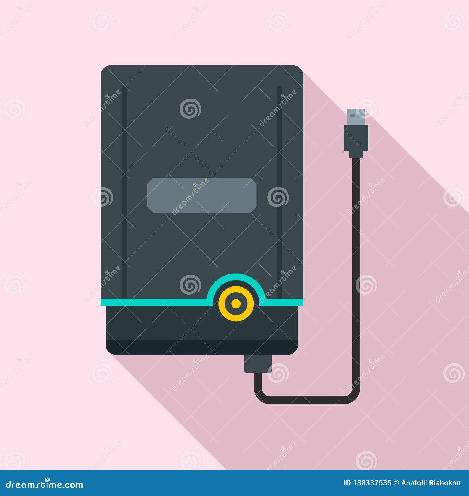 Portable Hard Disk Icon, Flat Style Stock Vector - Illustration of ... Portable Hard Disk Icon, Flat Style Stock Vector - Illustration of ...