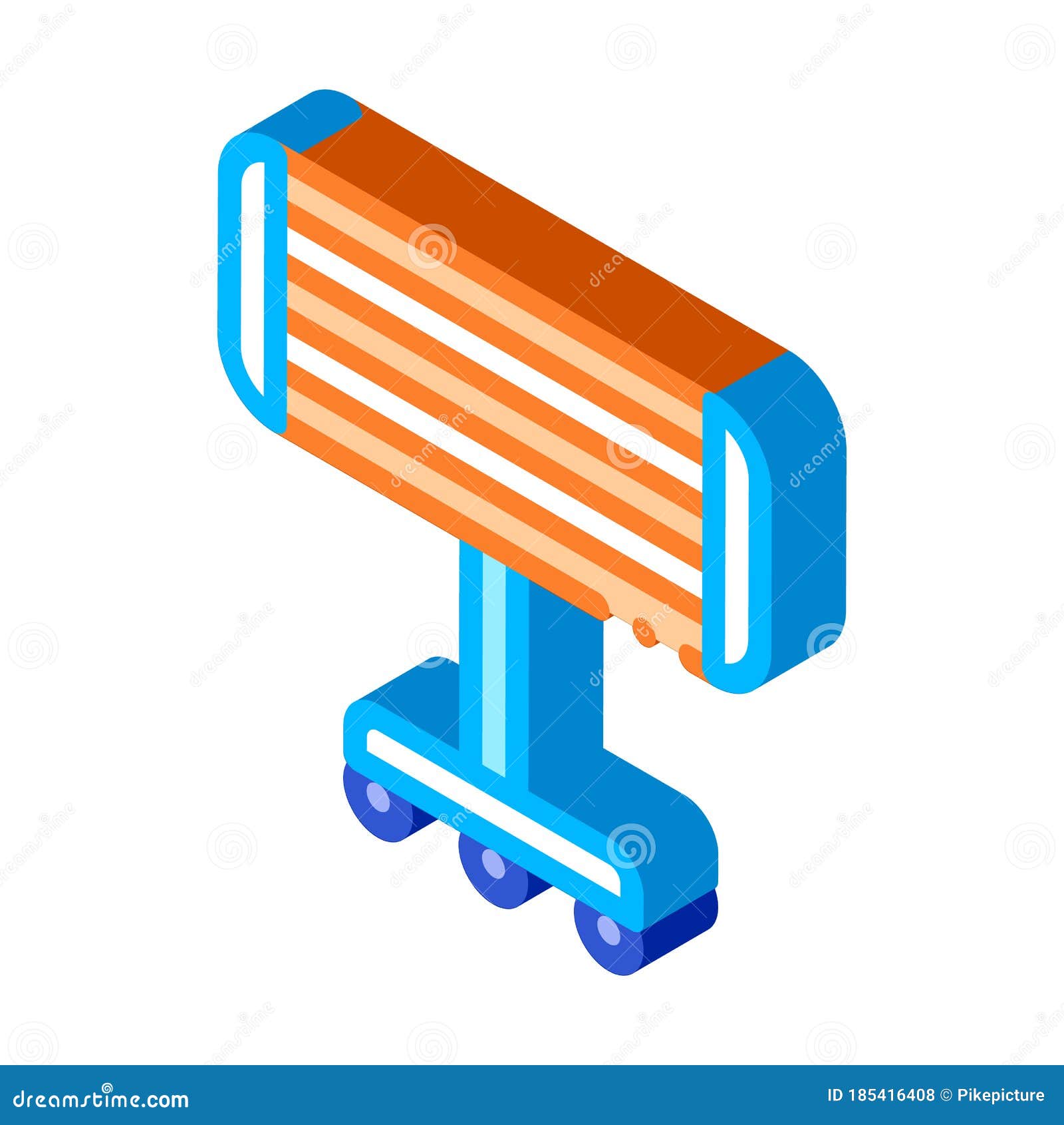 Portable Heating Device on Rollers Isometric Icon Stock Vector ...