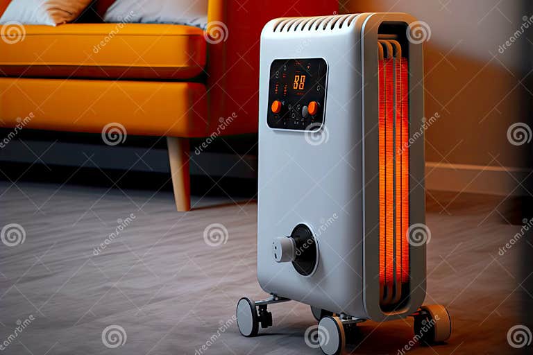 Portable Heating Radiator on Legs with Temperature Controller Stock ...