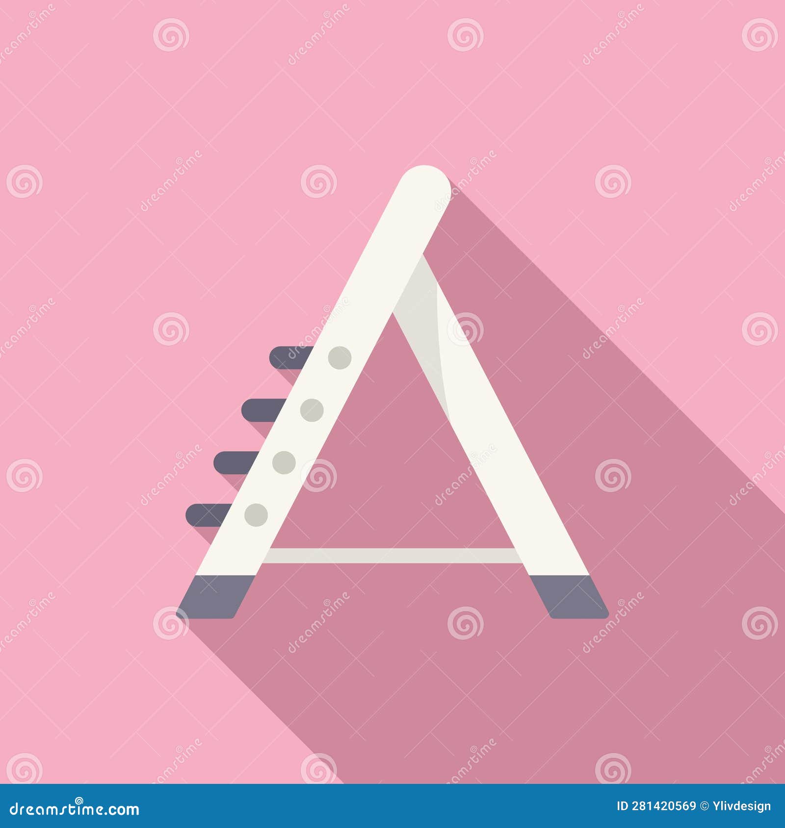 Portable Ladder Icon Flat Vector. Wood Step Stock Vector - Illustration ...