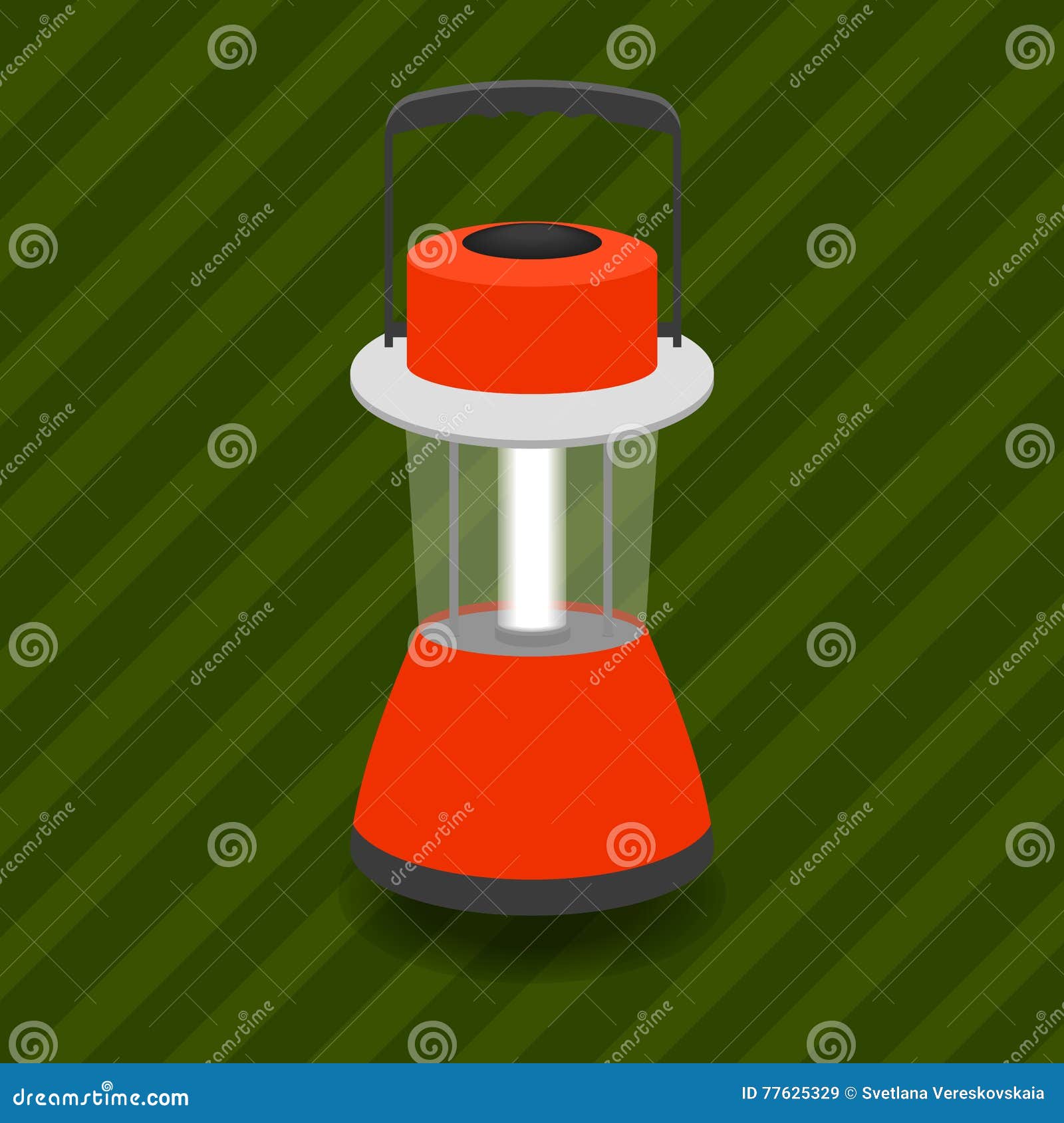 Portable Lamp-lantern on a Accumulator Batery Stock Vector ...