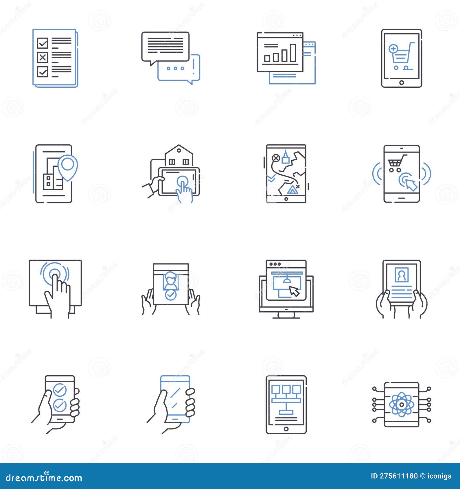 Portable Line Icons Collection. Compact, Lightweight, Convenient ...