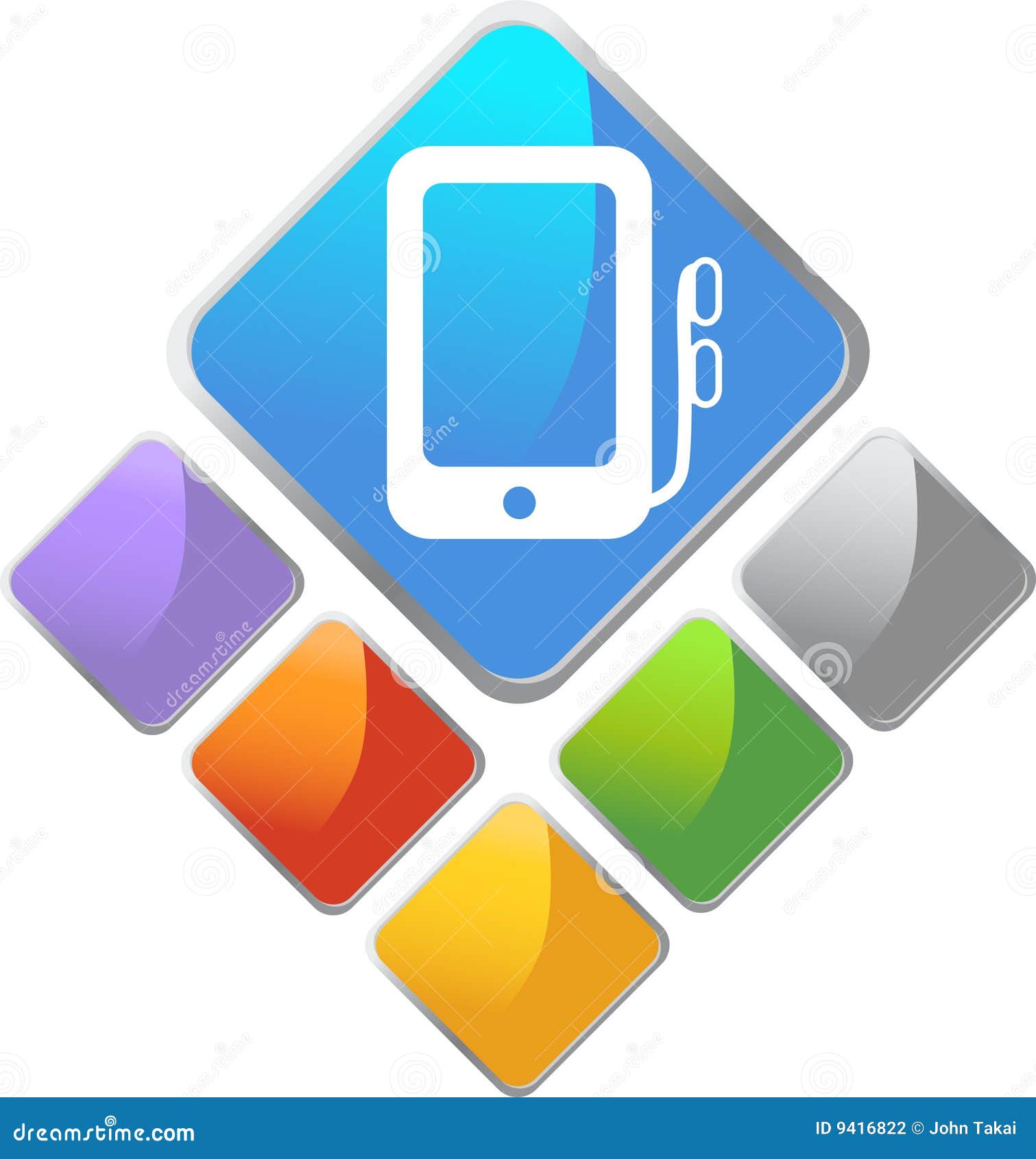 Portable Media Device Square Icon Stock Vector - Illustration of mobile ...