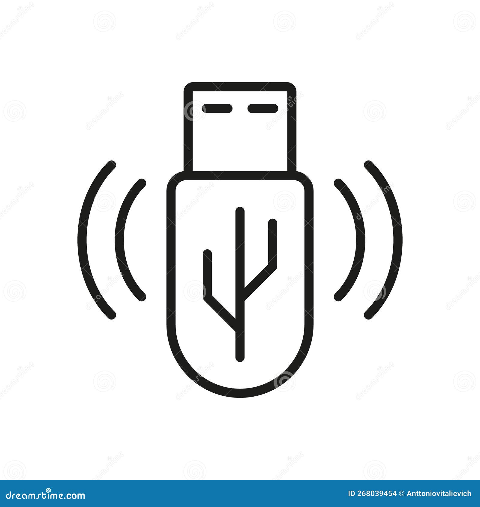 Portable Memory Stick Line Icon. USB Equipment Linear Pictogram. Data ...