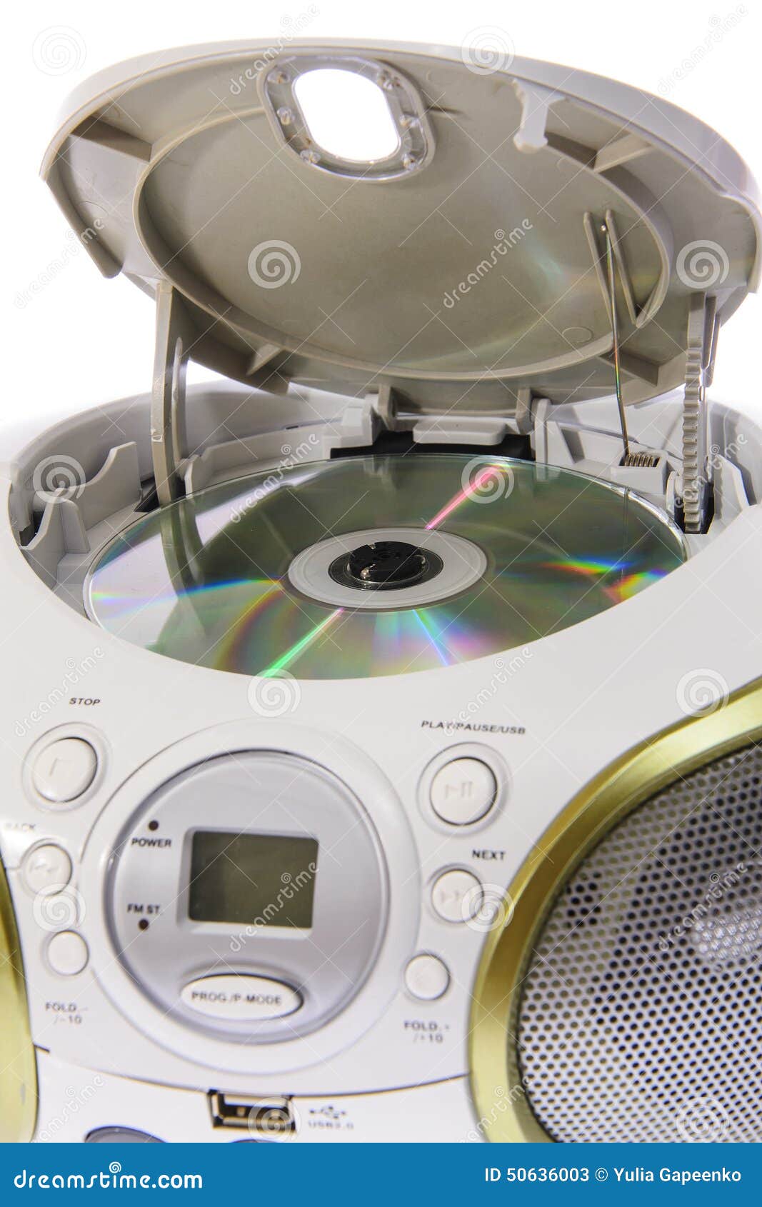 Portable MP3, CD, DVD Audio. Isolated Stock Image - Image of playing ...