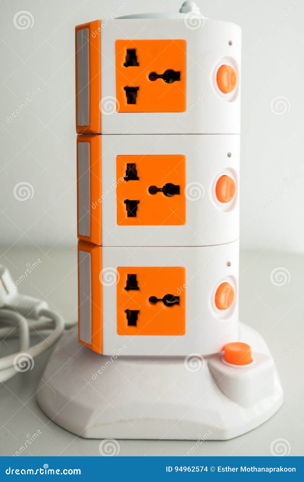 Portable Multiple Orange Plug Sockets Stock Photo - Image of device ...