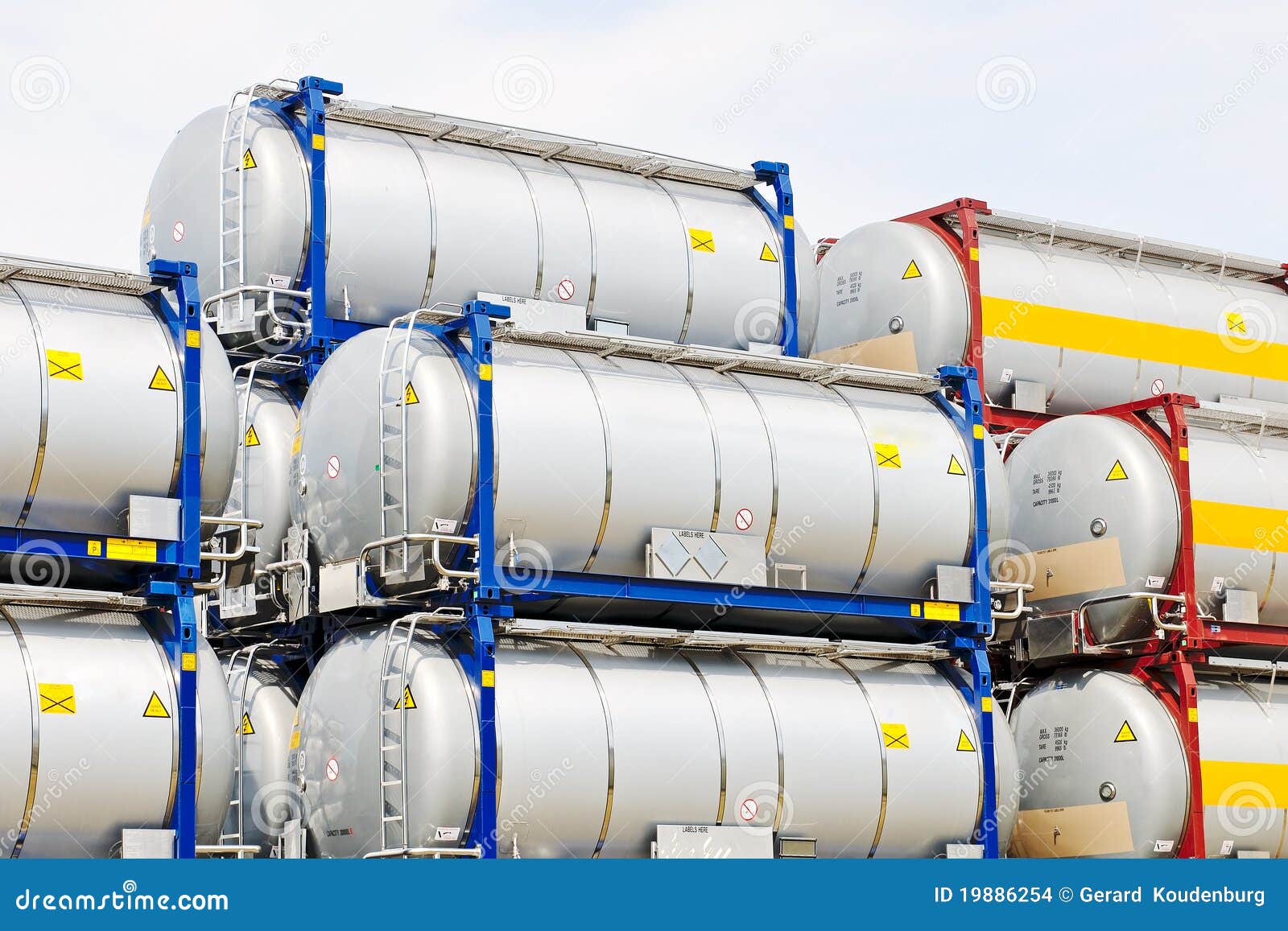Portable Oil and Chemical Storage Tanks Stock Photo - Image of chimney ...