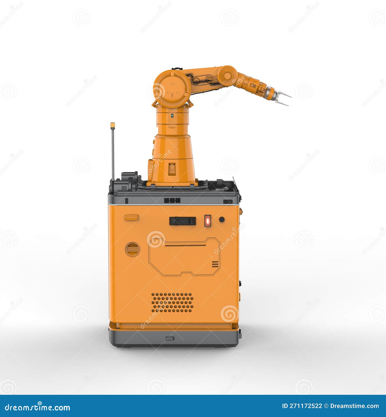 Portable Orange Robotic Arm with Station Module Stock Illustration ...