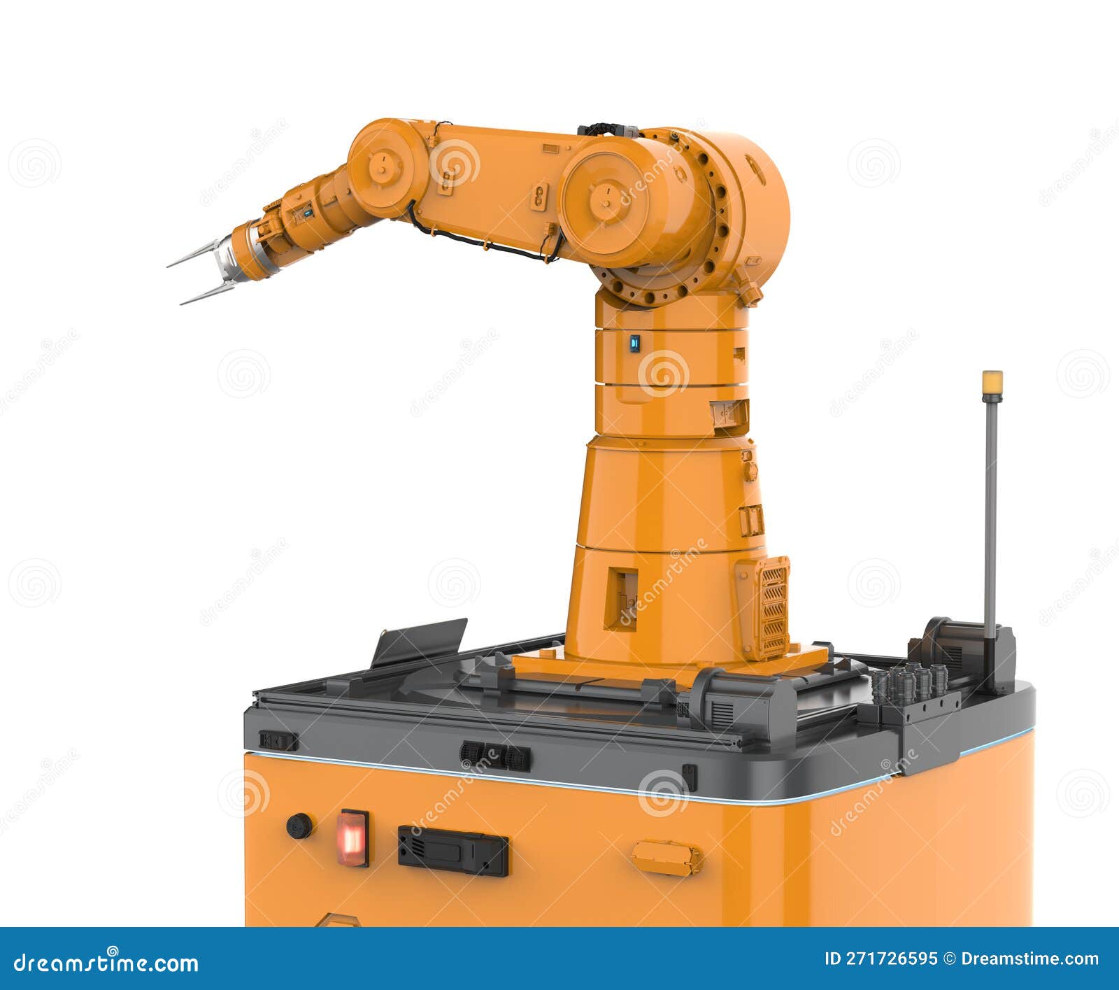 Portable Orange Robotic Arm with Station Module Stock Illustration ...