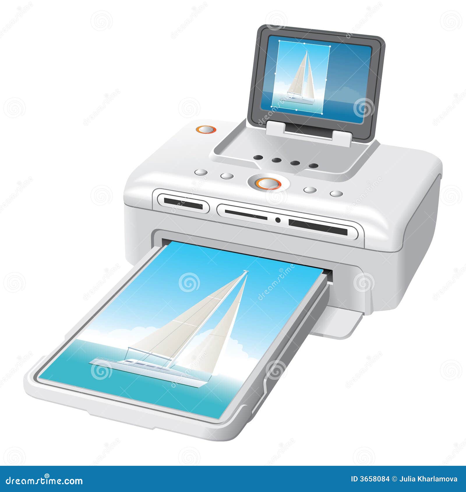 Portable photo printer stock vector. Illustration of color - 3658084
