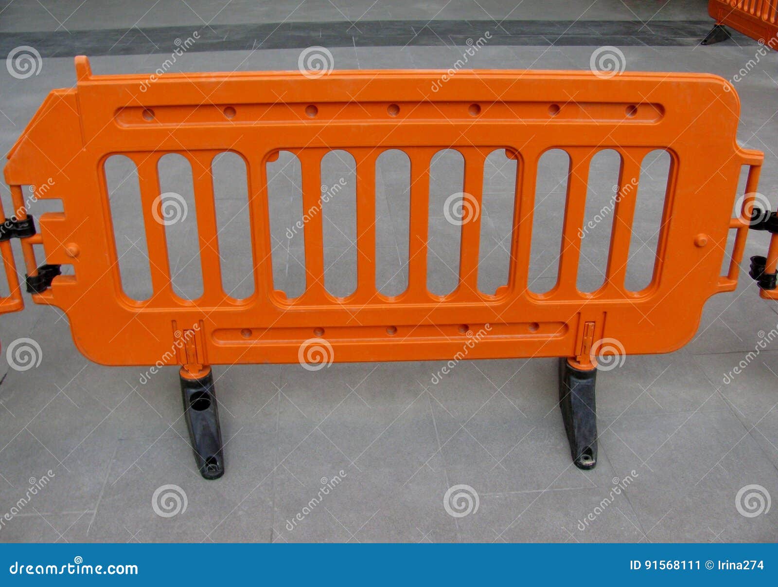 Portable Plastic Crowd Control Barrier. Stock Image - Image of footpath ...