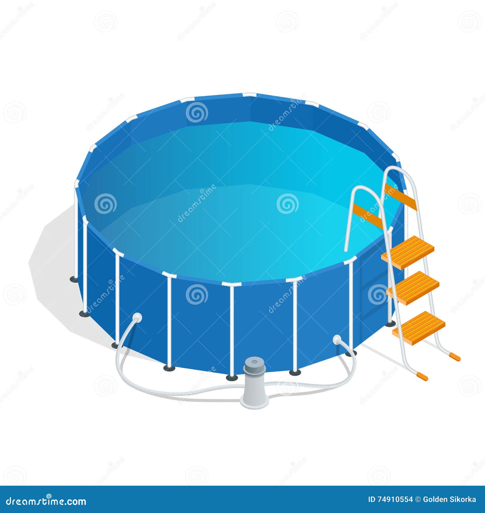 Portable Plastic Swimming Pool Isometric 3d Vector Illustration. Stock ...