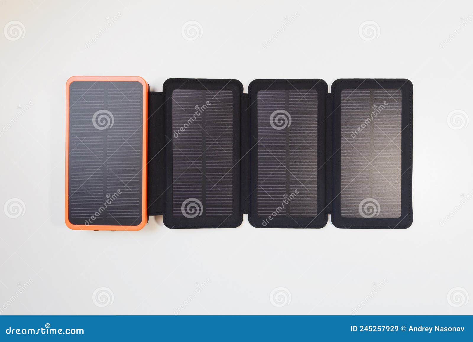 Portable Power Battery with Solar Panel. Stock Image - Image of compact ...