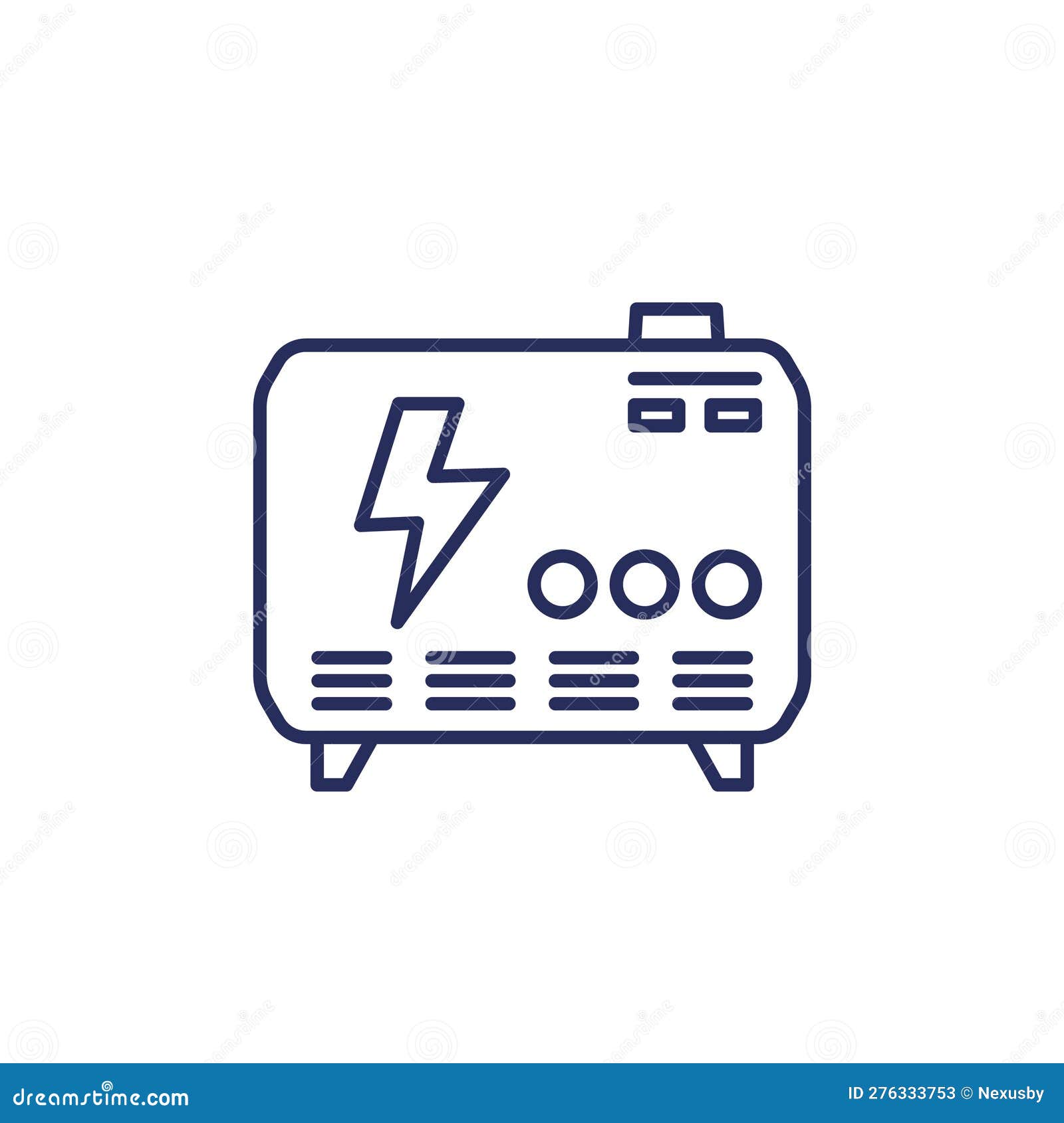 Portable Power Generator Line Icon on White Stock Vector - Illustration ...