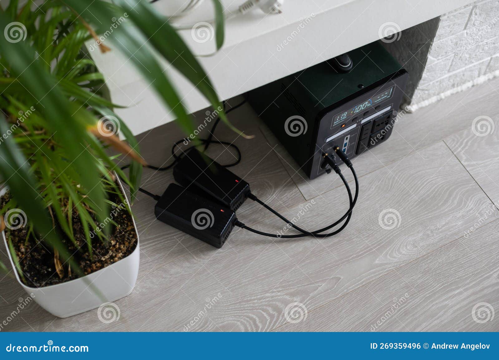 Portable Power Station is Charging Gadgets. Modern, Information ...