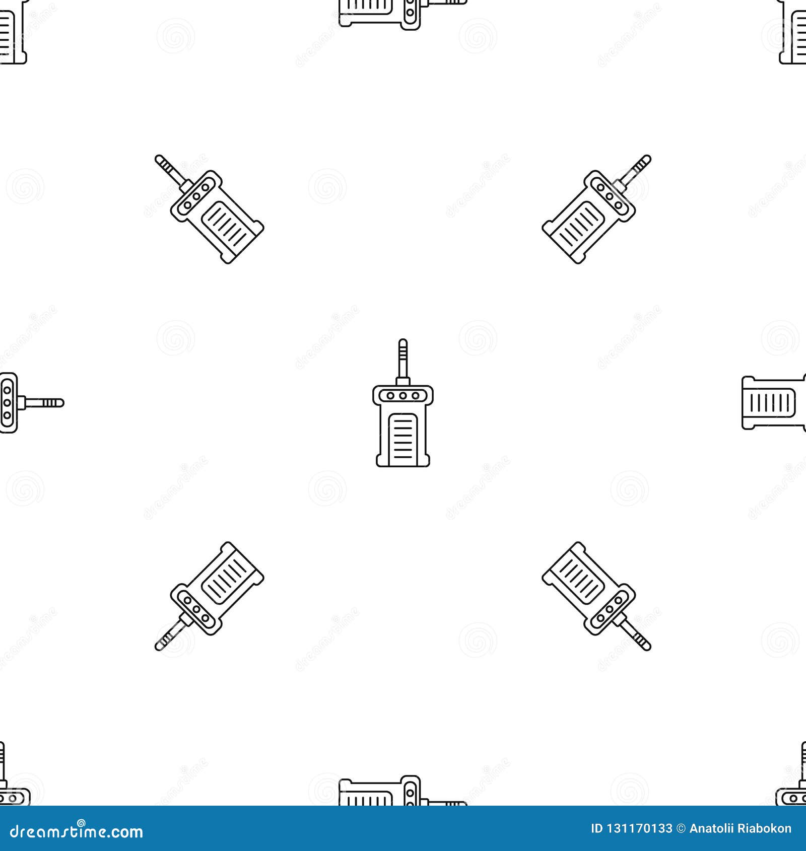 Portable Radio Pattern Seamless Vector Stock Vector - Illustration of ...