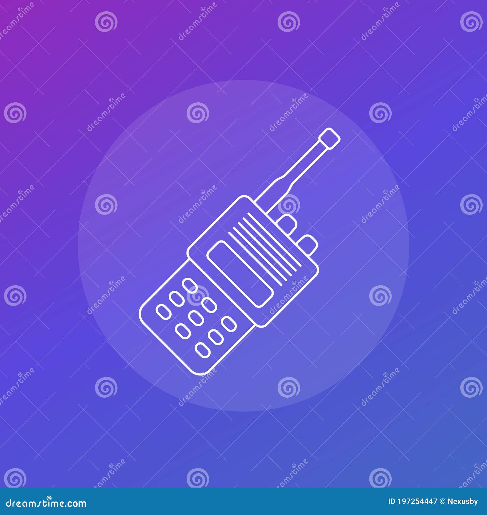 Portable Radio Set Icon, Linear Vector Stock Illustration ...