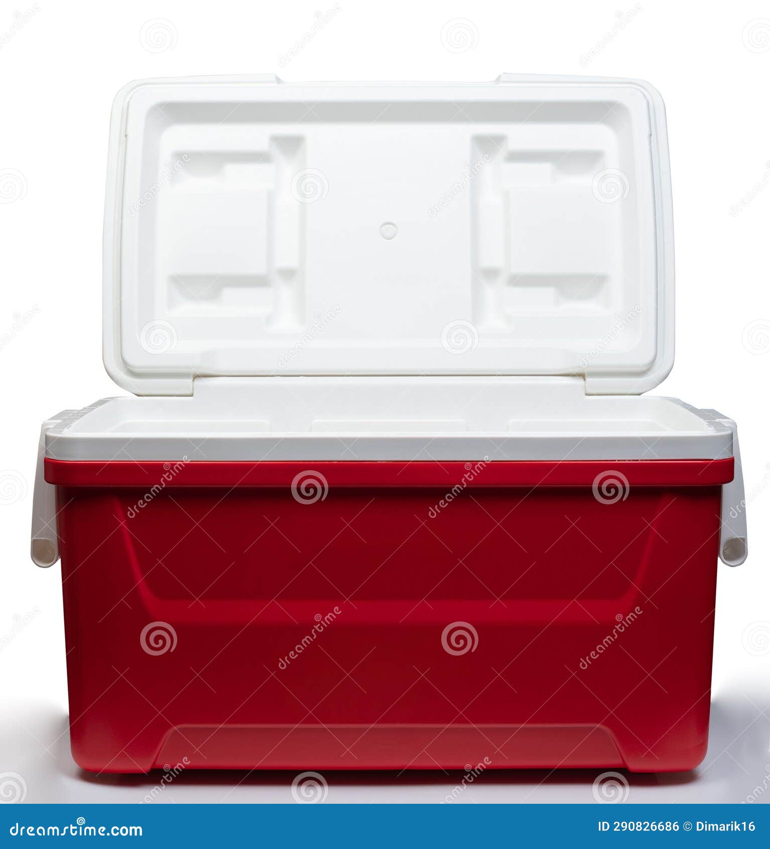 Portable Red Plastic Cooler Box Stock Photo - Image of cold, handle ...