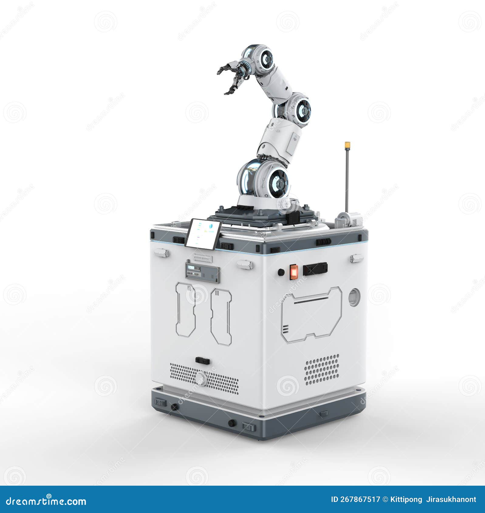 Portable Robotic Arm with Station Module Stock Illustration ...