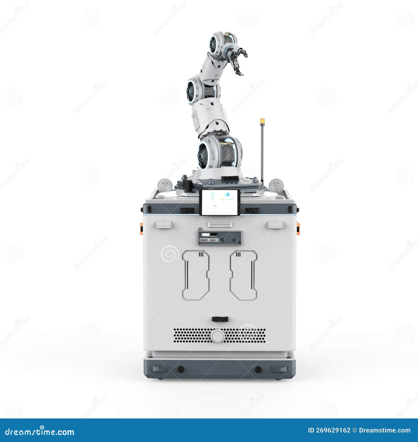 Portable Robotic Arm with Station Module Stock Illustration ...