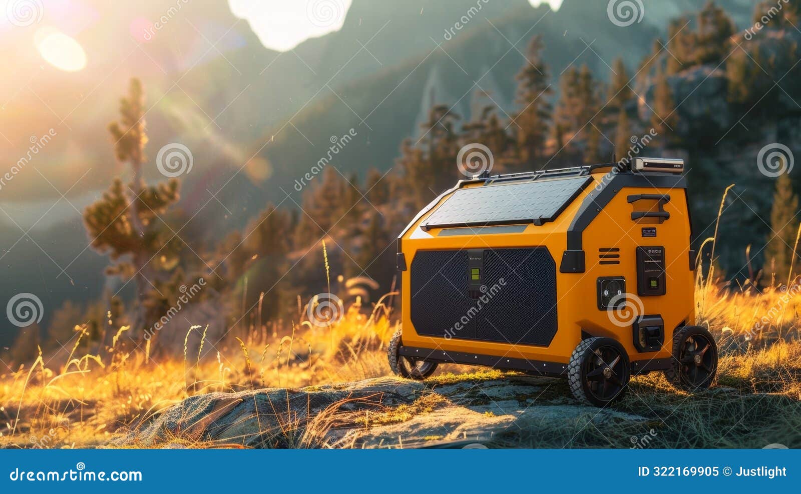 A Portable Solar Generator with Builtin Wheels for Easy Transportation ...