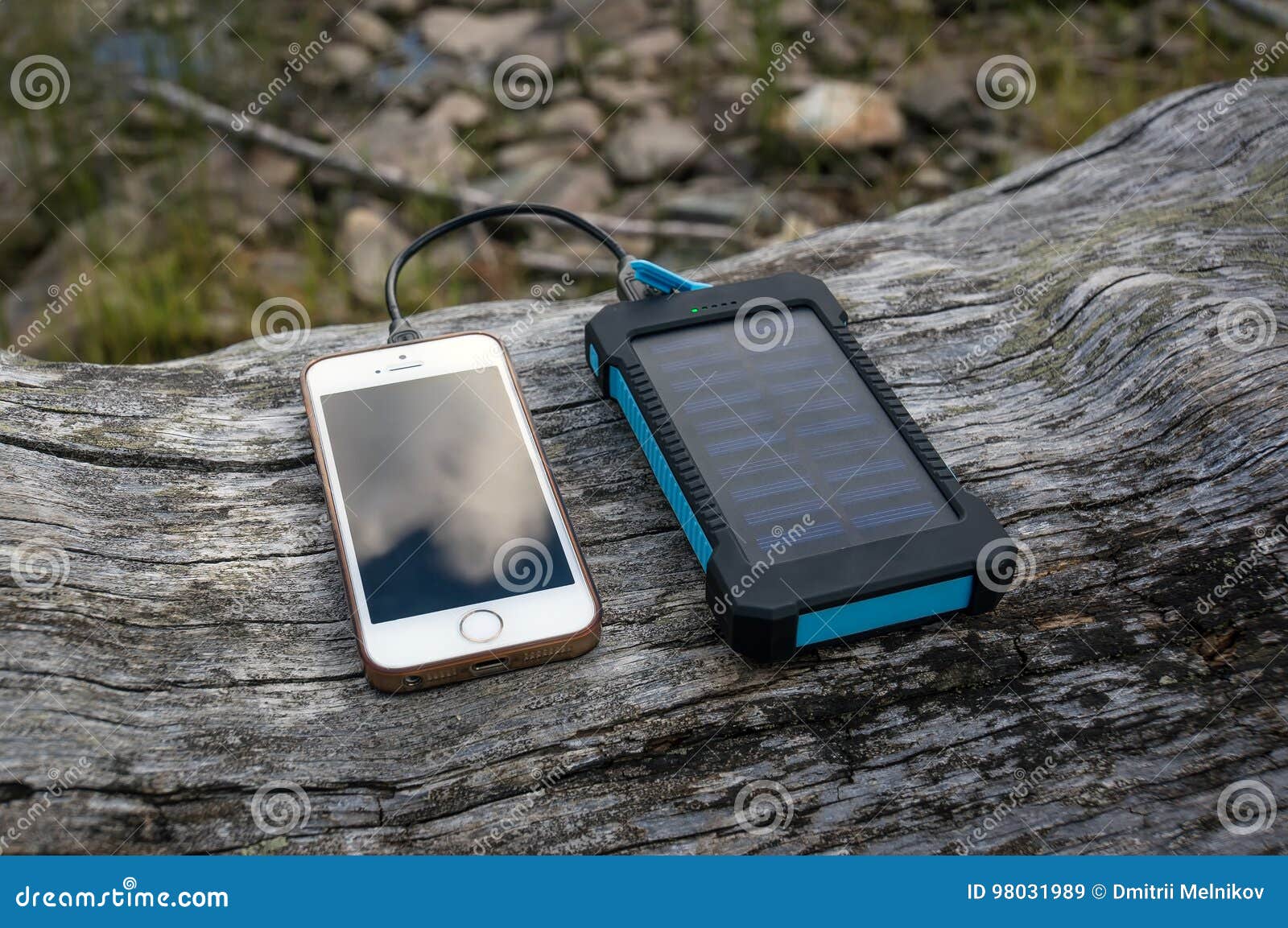 Portable Solar Panel for Charging Mobile Devices Stock Image - Image of ...