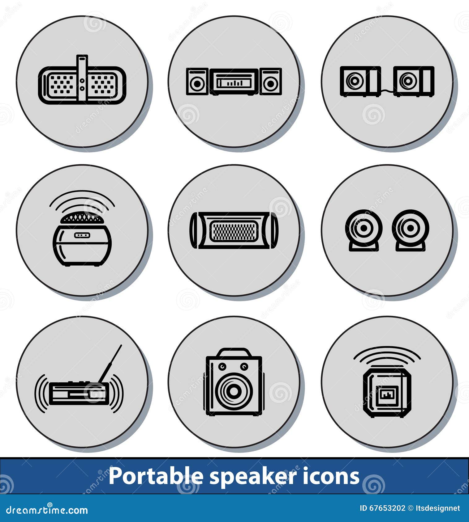 Portable Speaker Light Icons Stock Vector - Illustration of digital ...
