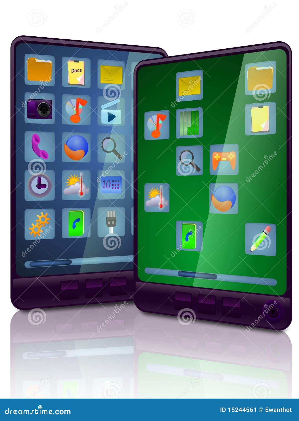 Portable Tablet Computers stock illustration. Illustration of office ...