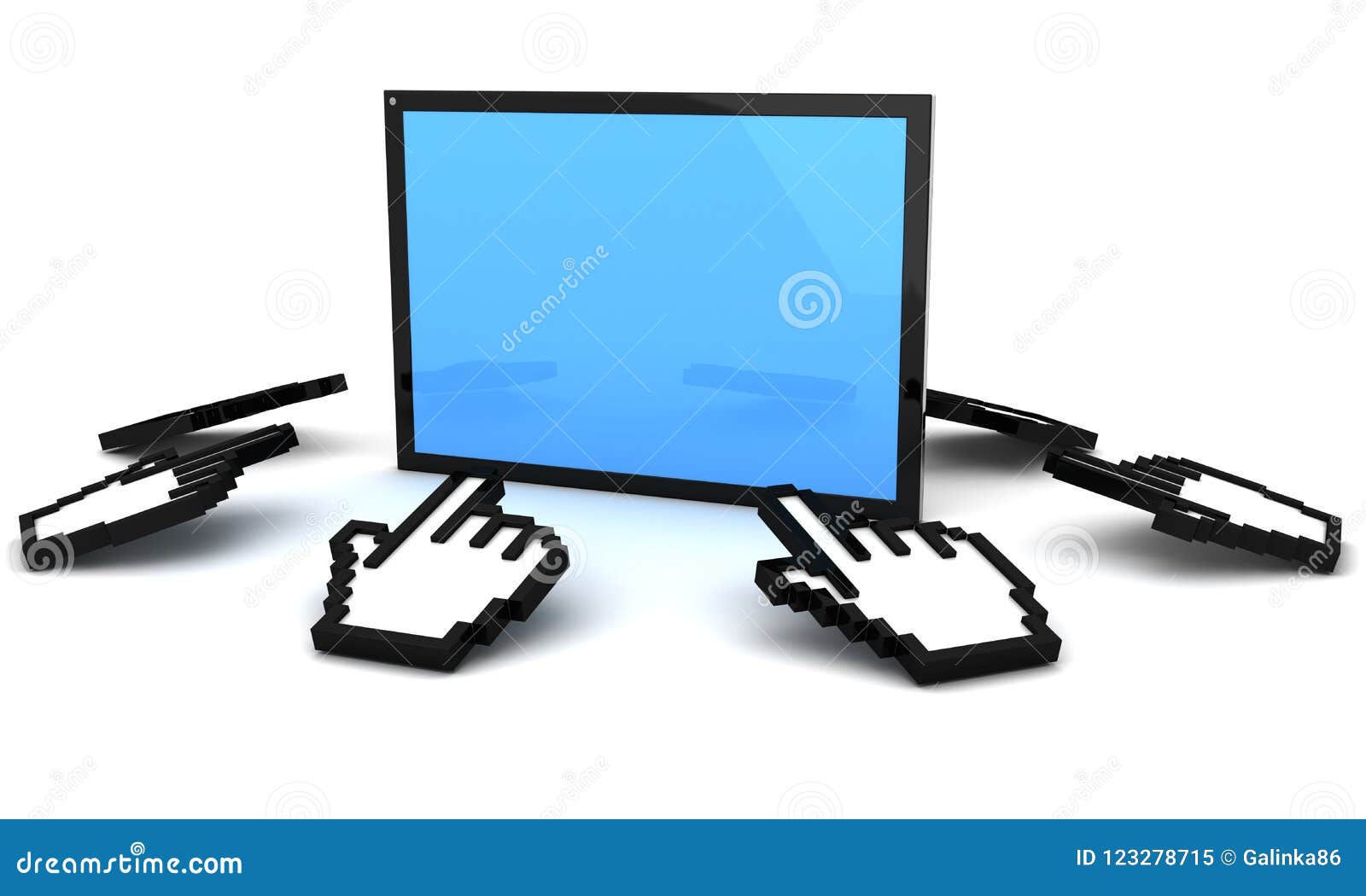 Portable Tablet Pc with Hand Cursor Stock Illustration - Illustration ...