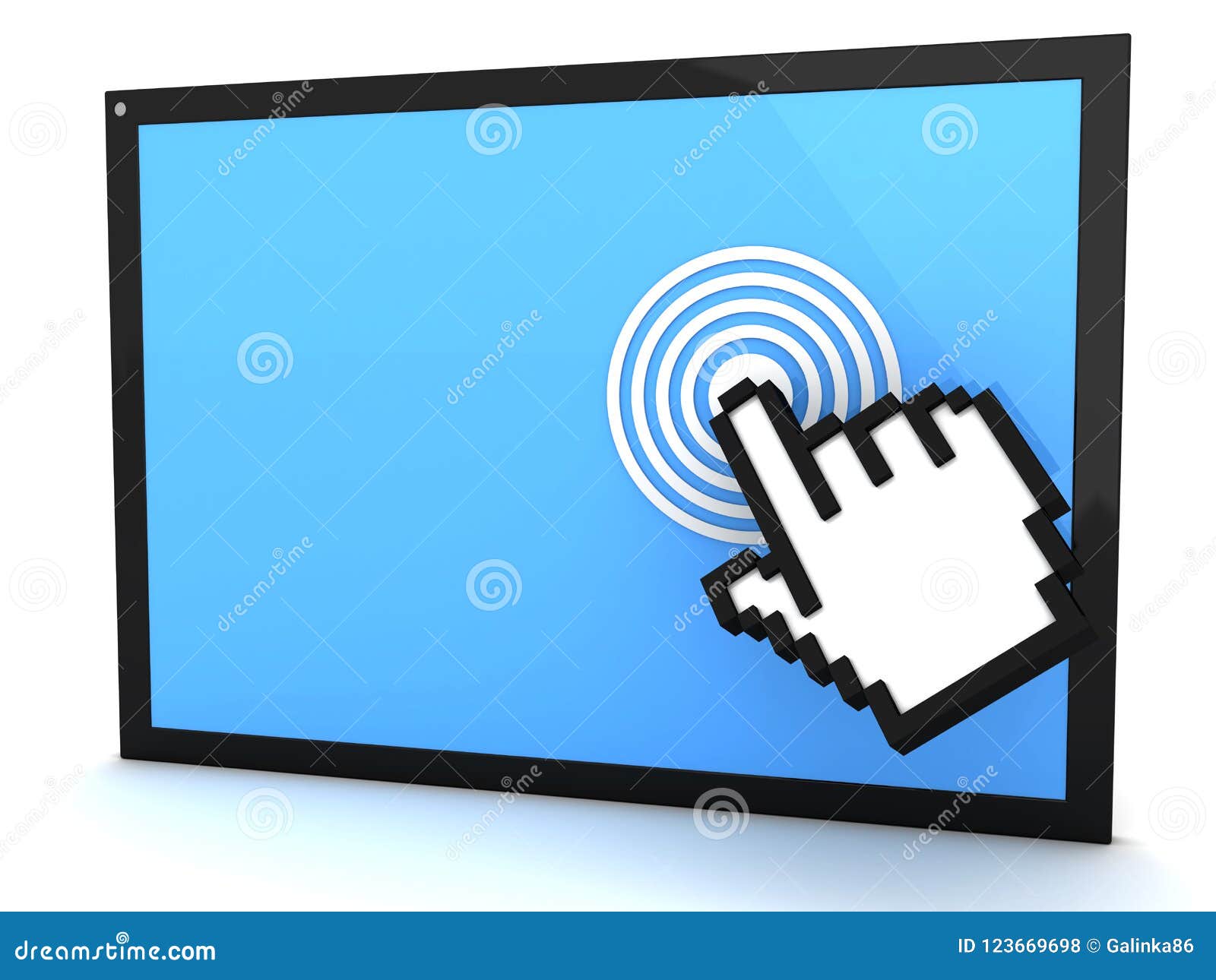 Portable Tablet Pc with Hand Cursor Stock Illustration - Illustration ...