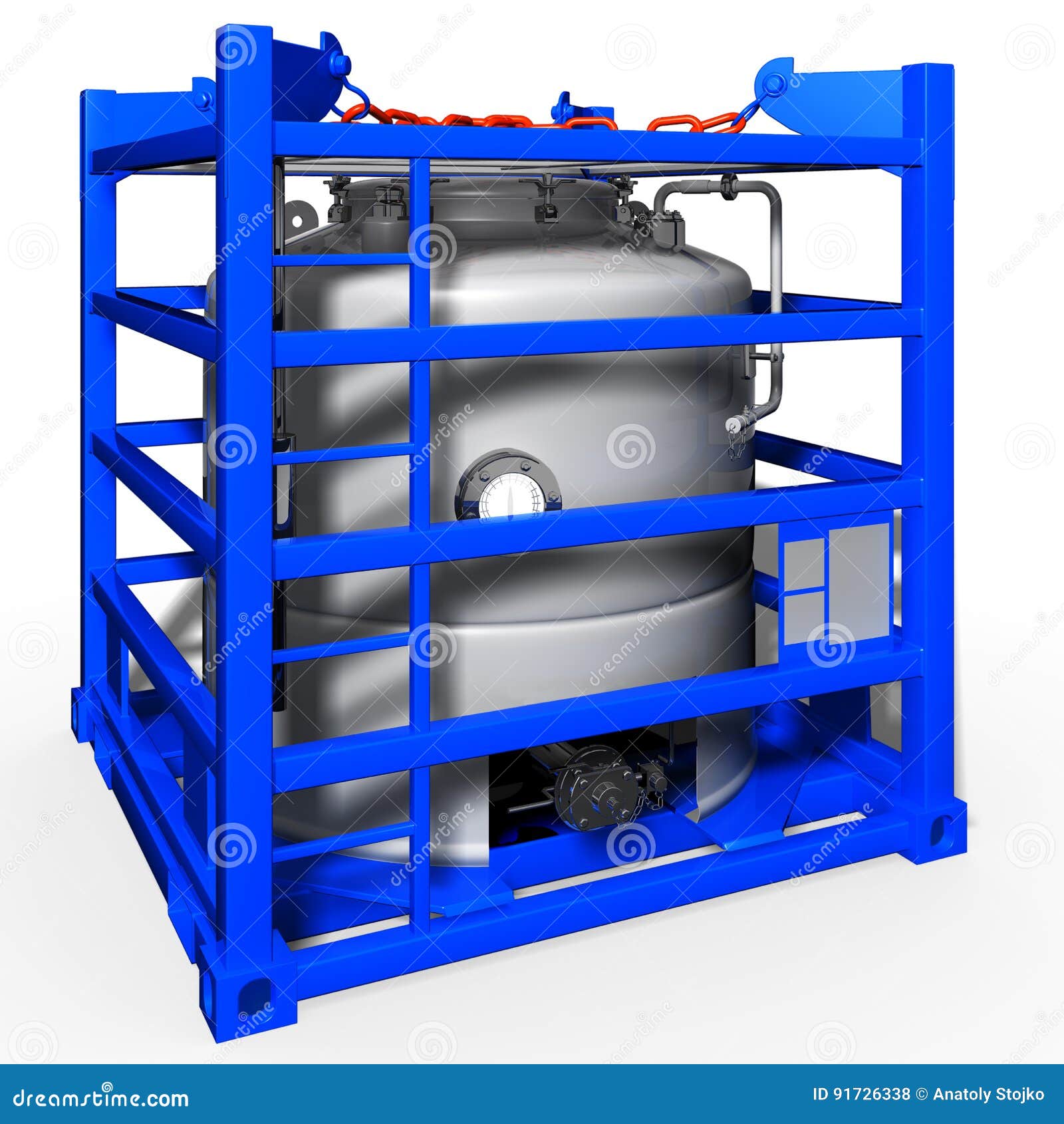 Portable tank container. stock illustration. Illustration of chemical ...