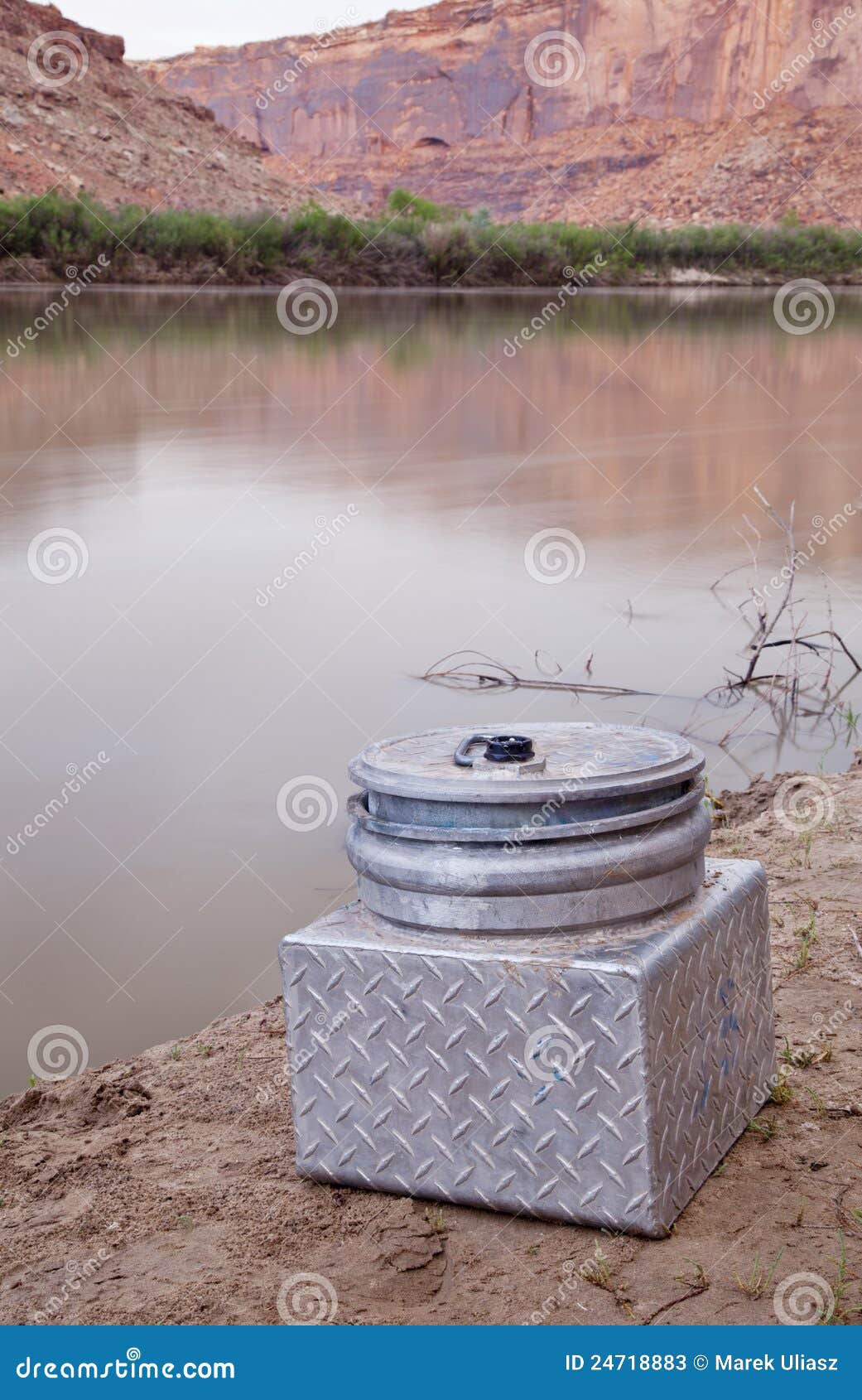 Portable Toilet on a Shore of Southwestern River Stock Image - Image of ...