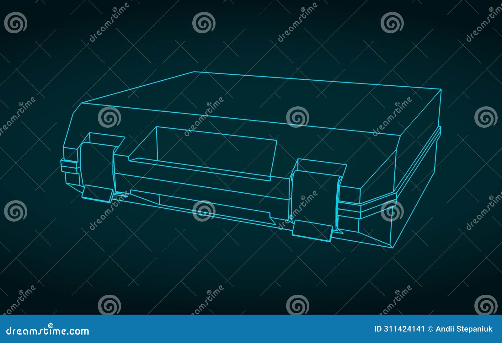 Portable Tool Kit Box Blueprint Stock Vector - Illustration of plastic ...
