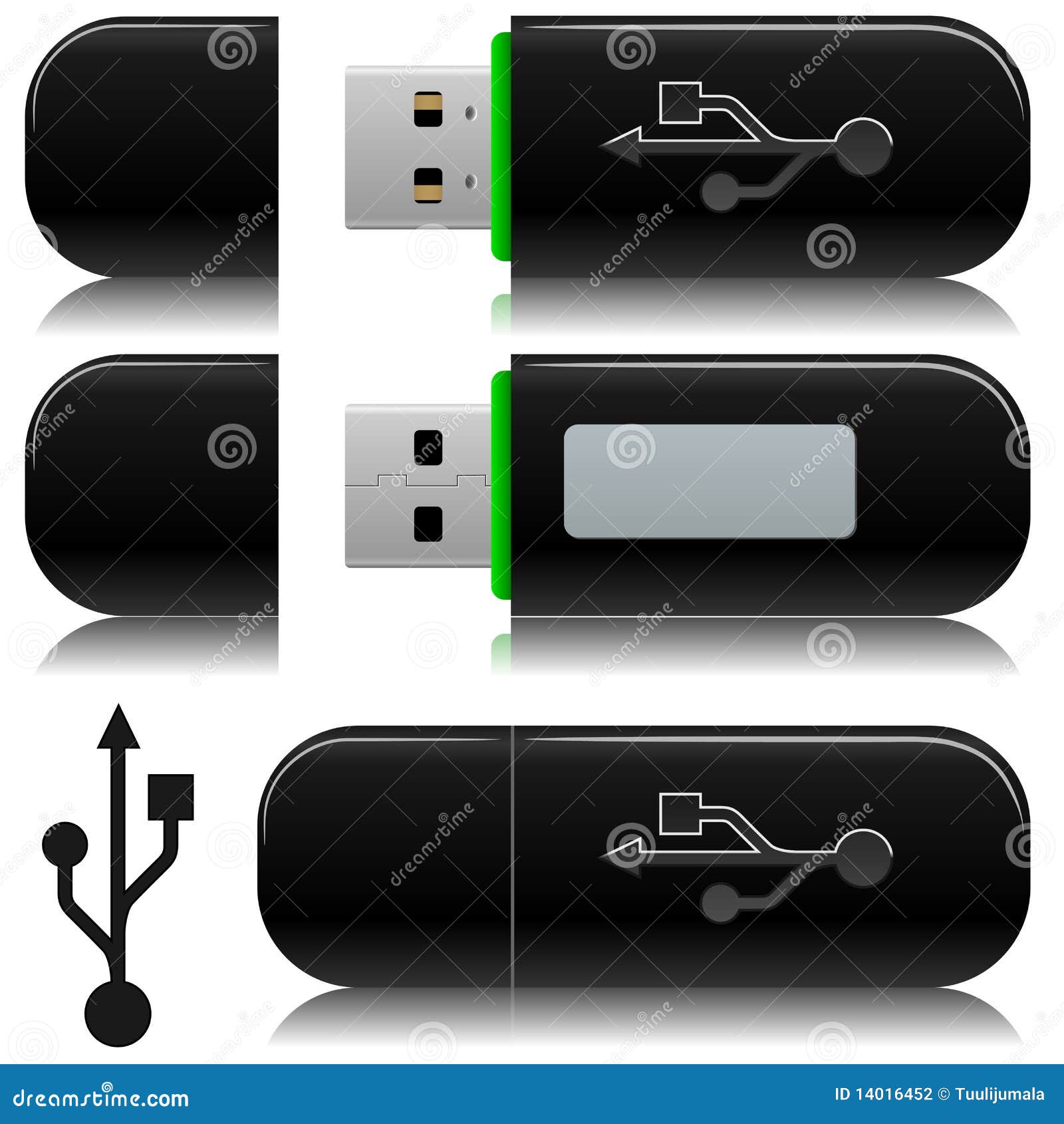 Portable usb flash drive stock vector. Illustration of hardware - 14016452