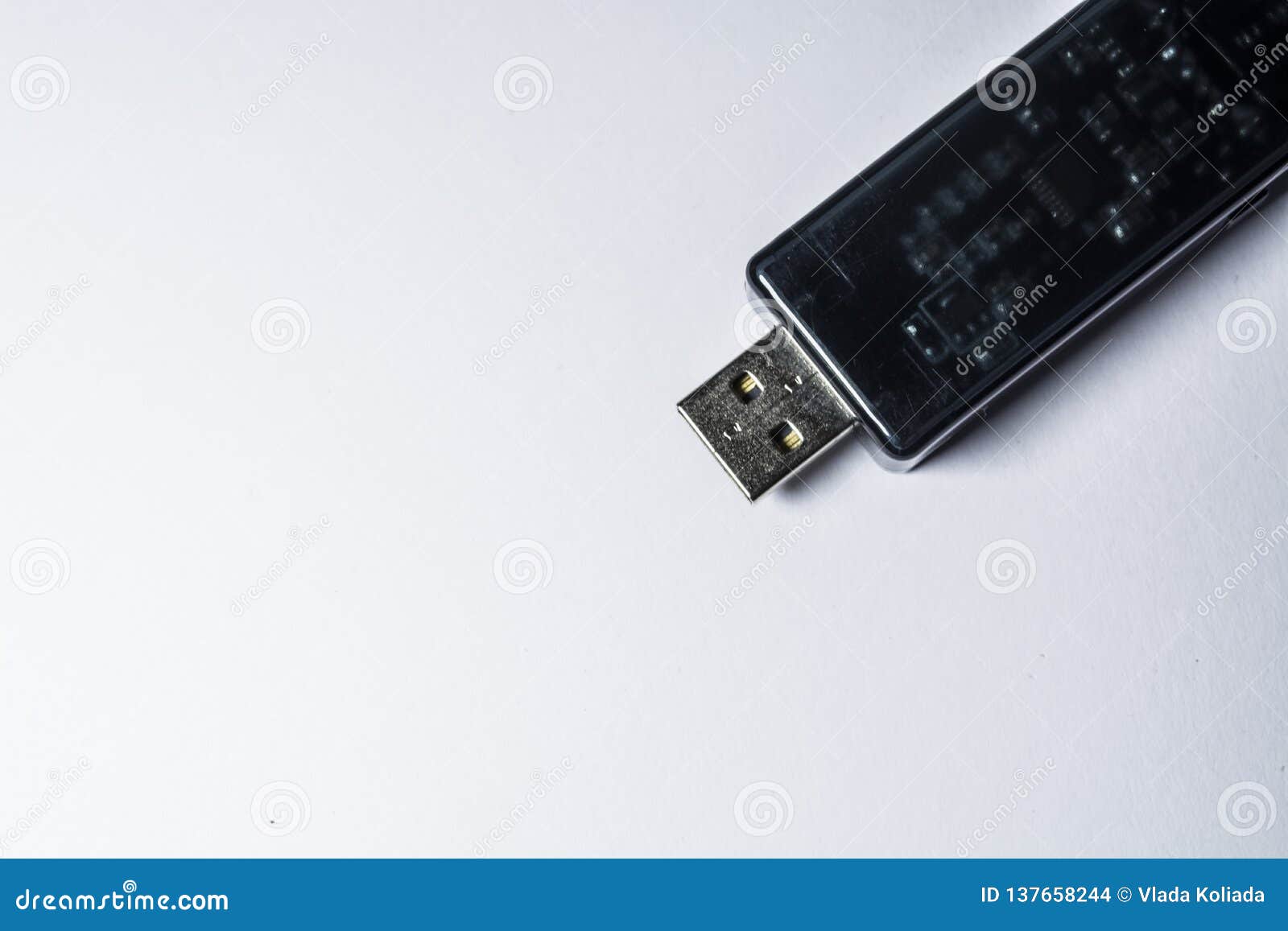 Portable USB Stick. Memory Card. Data Carrier. Dark Color. on a White ...