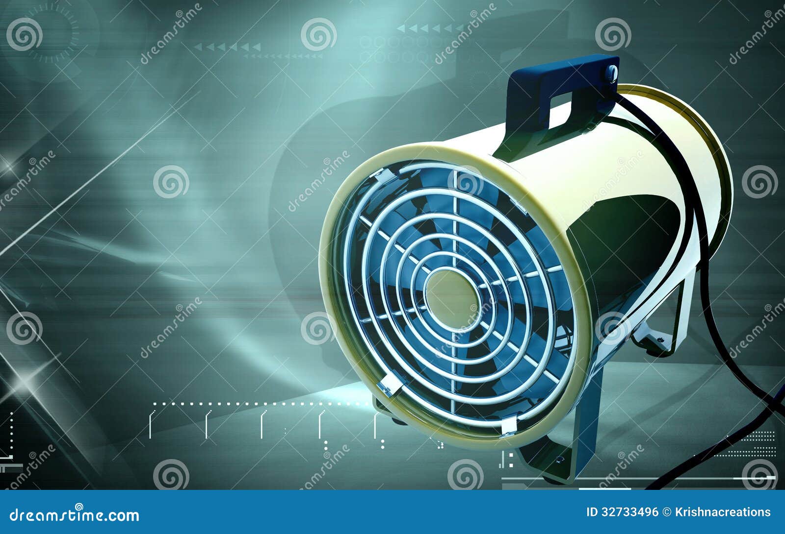Electrical Fan, Ventilator, Blower And Blowhole With Wave Cool Wind ...