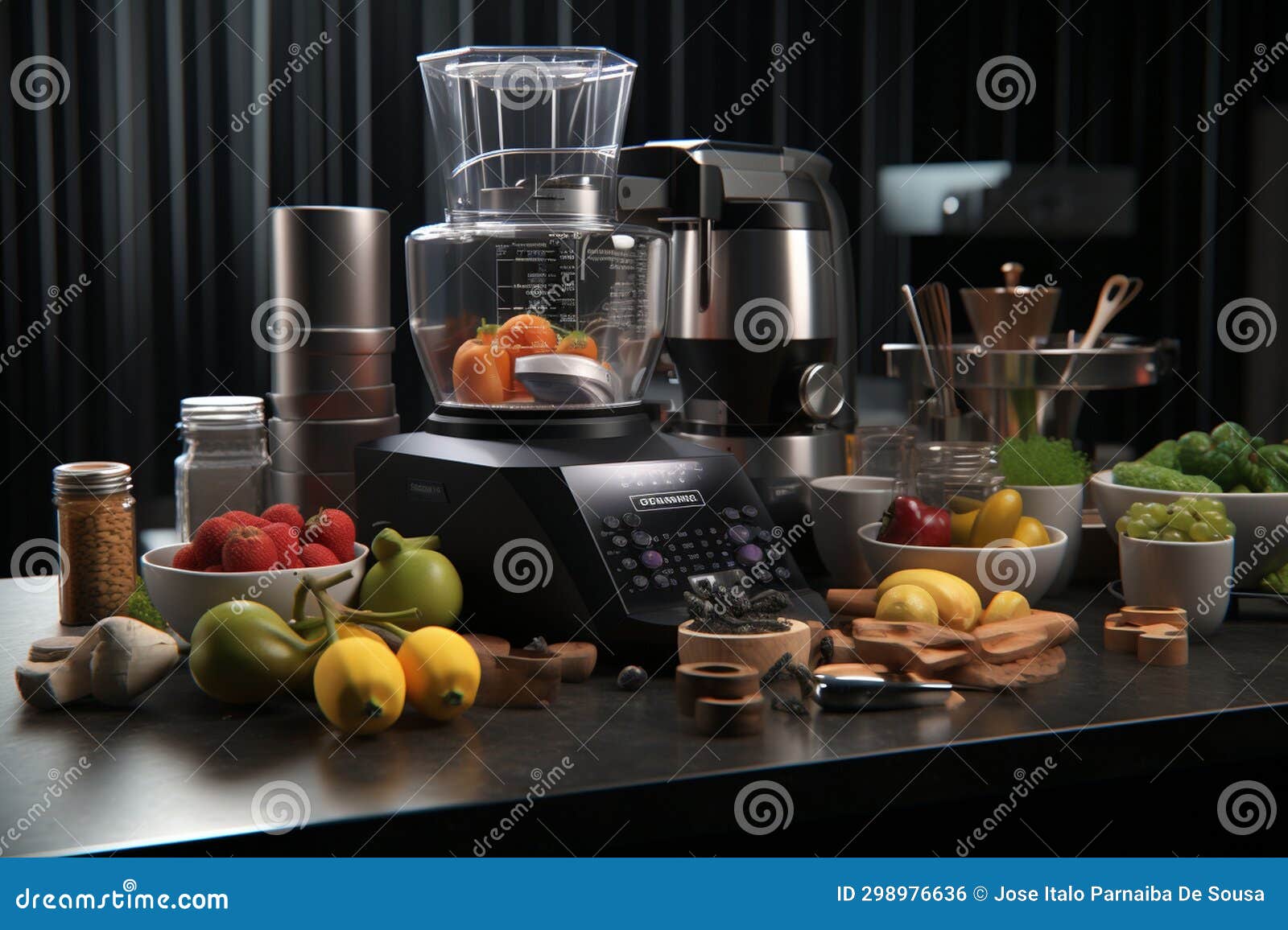 Portable and Versatile Food Processors with Multip Stock Illustration ...