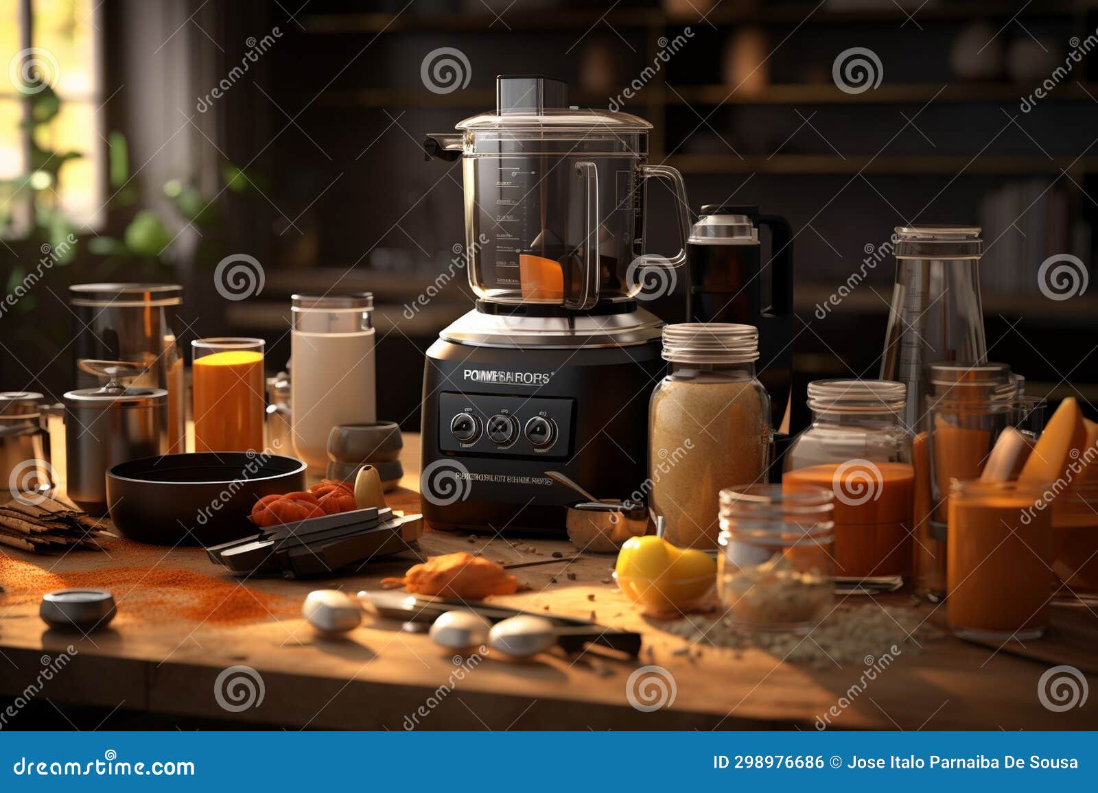 Portable and Versatile Food Processors with Multip Stock Illustration ...