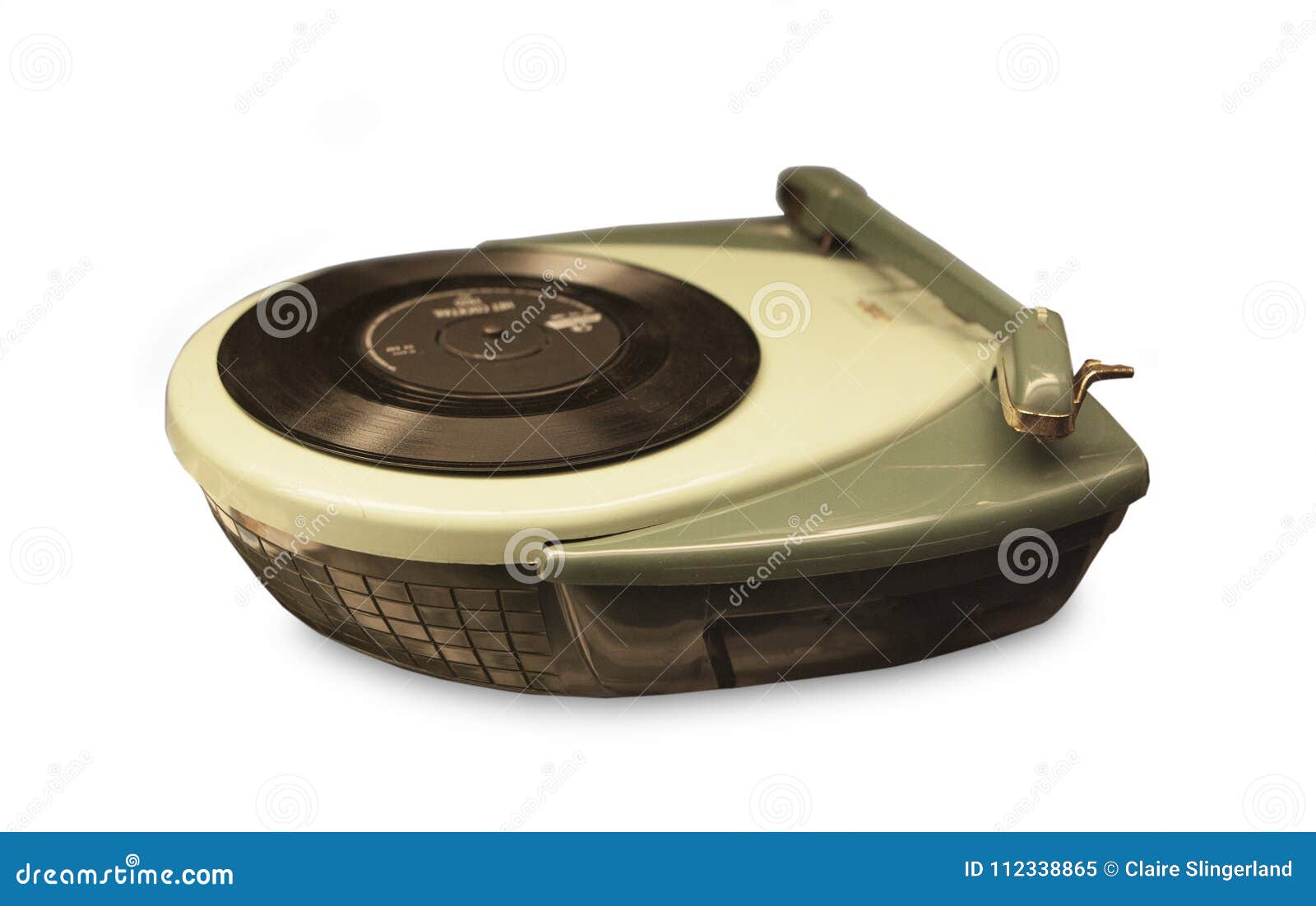Portable Vintage Record Player Stock Image - Image of rotation, sound ...