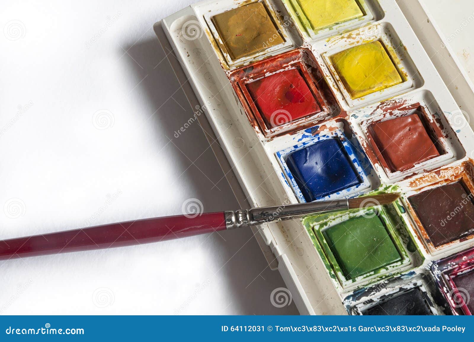 Portable Watercolor Set with Paintbrush Stock Image - Image of ...
